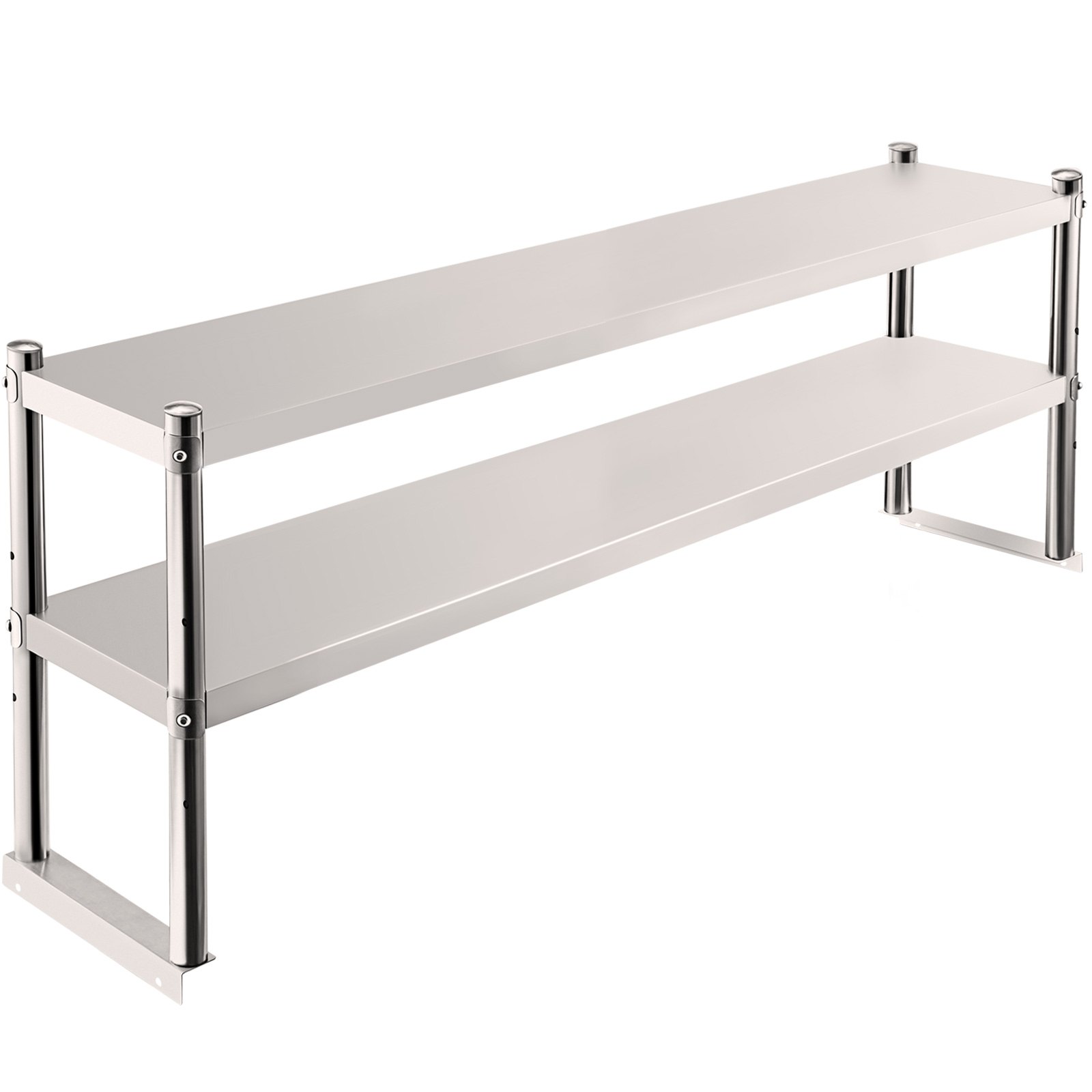VEVOR Double Overshelf, Double Tier Stainless Steel Overshelf, 60 in ...