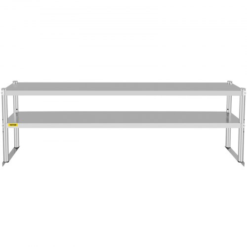 VEVOR Double Overshelf, Double Tier Stainless Steel Overshelf, 72 in ...