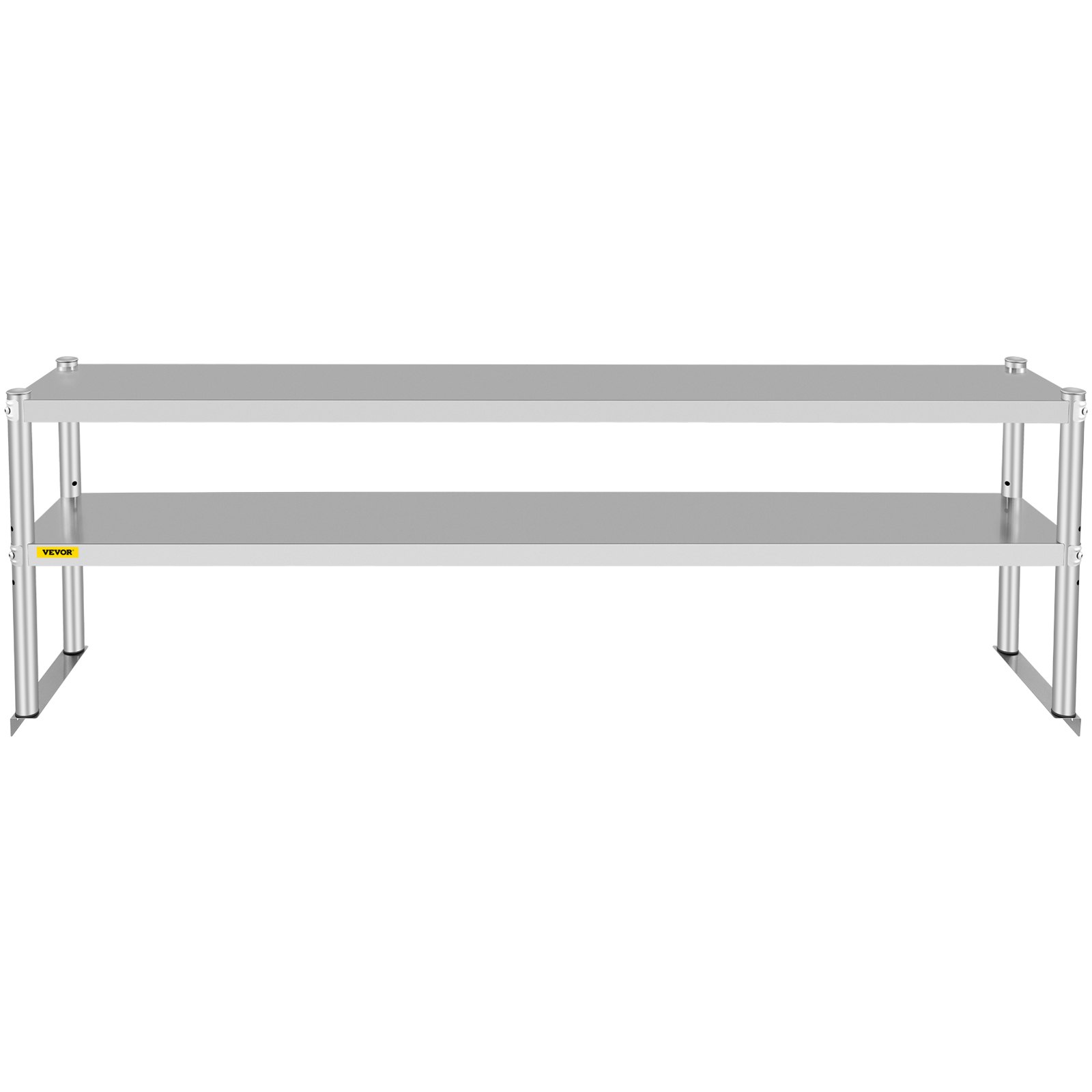 VEVOR Double Overshelf, Double Tier Stainless Steel Overshelf, 72 in ...