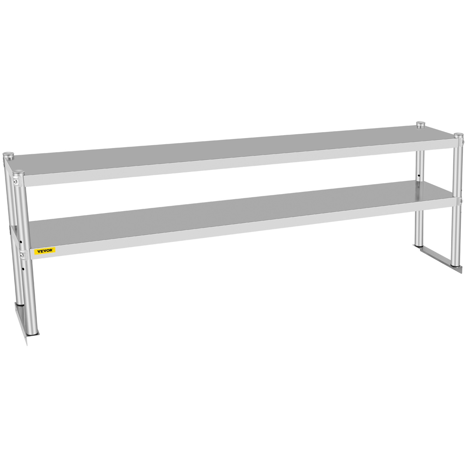 VEVOR Double Overshelf, Double Tier Stainless Steel Overshelf, 72 in ...