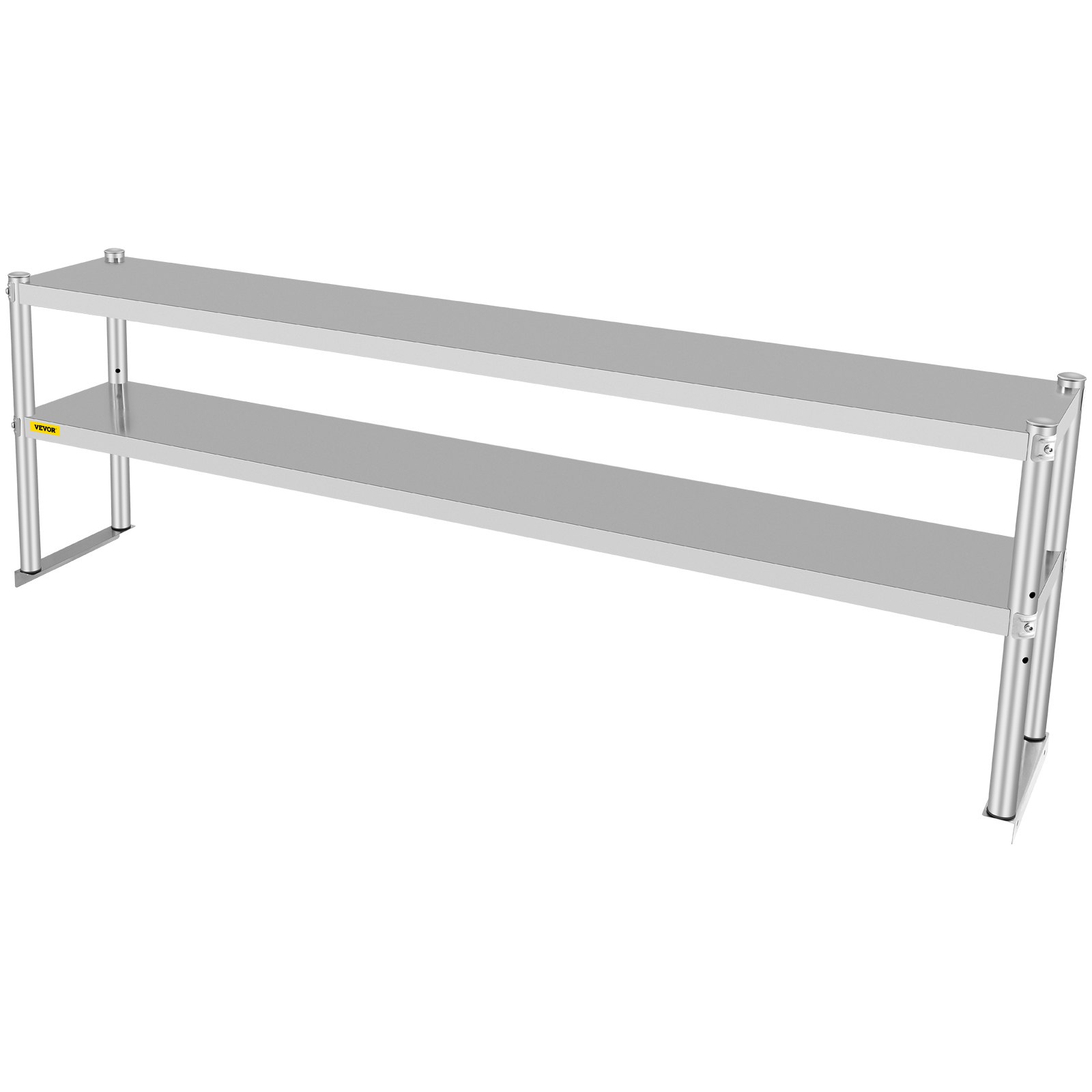 VEVOR Double Overshelf, Double Tier Stainless Steel Overshelf, 72 in ...