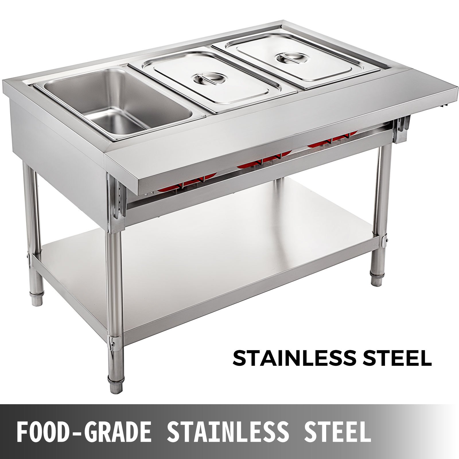 Commercial Steam Table Electric Steam Table 3-Well Steam Table 1500W ...