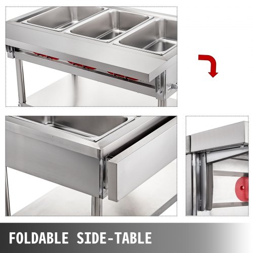4-well Bain-marie Buffet Steamer Food Warmer Steam Table 2000w Buffet ...