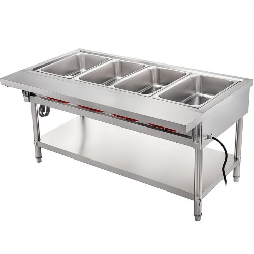 VEVOR Steam Table Food Warmer 4 Pot Steam Table Food Warmer 18 Quart ...