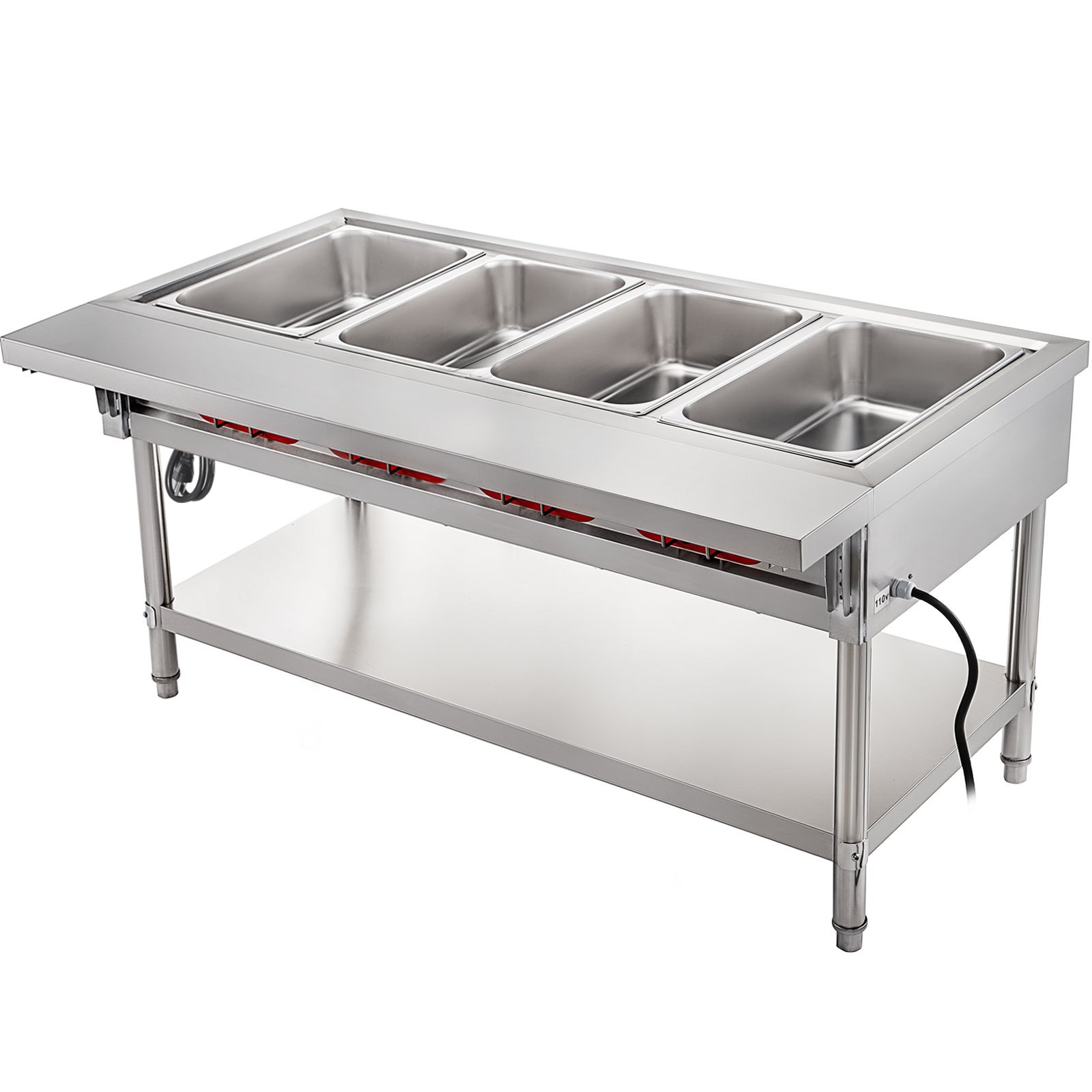 4-well Bain-marie Buffet Steamer Food Warmer Steam Table 2000w Buffet ...
