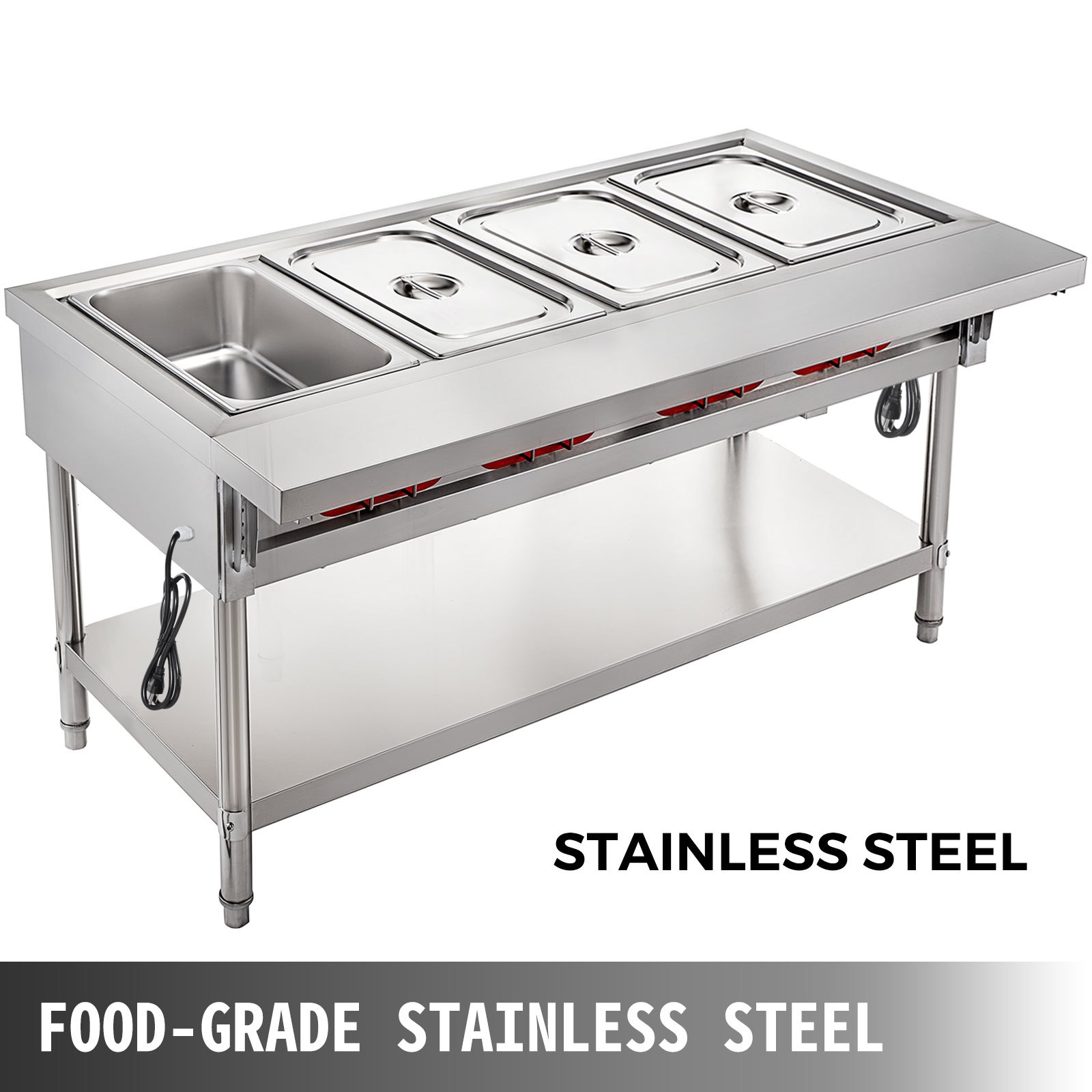 4-well Bain-marie Buffet Steamer Food Warmer Steam Table 2000w Buffet ...
