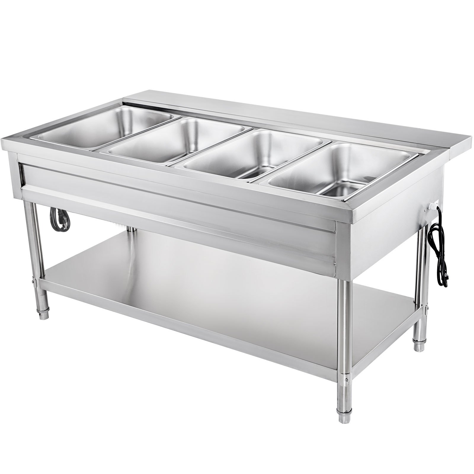 VEVOR Steam Table Food Warmer 4 Pot Steam Table Food Warmer 18 Quart ...