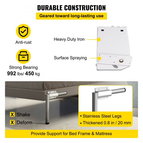 Murphy Wall Bed Springs Mechanism Hardware Kit White Durable King Or ...