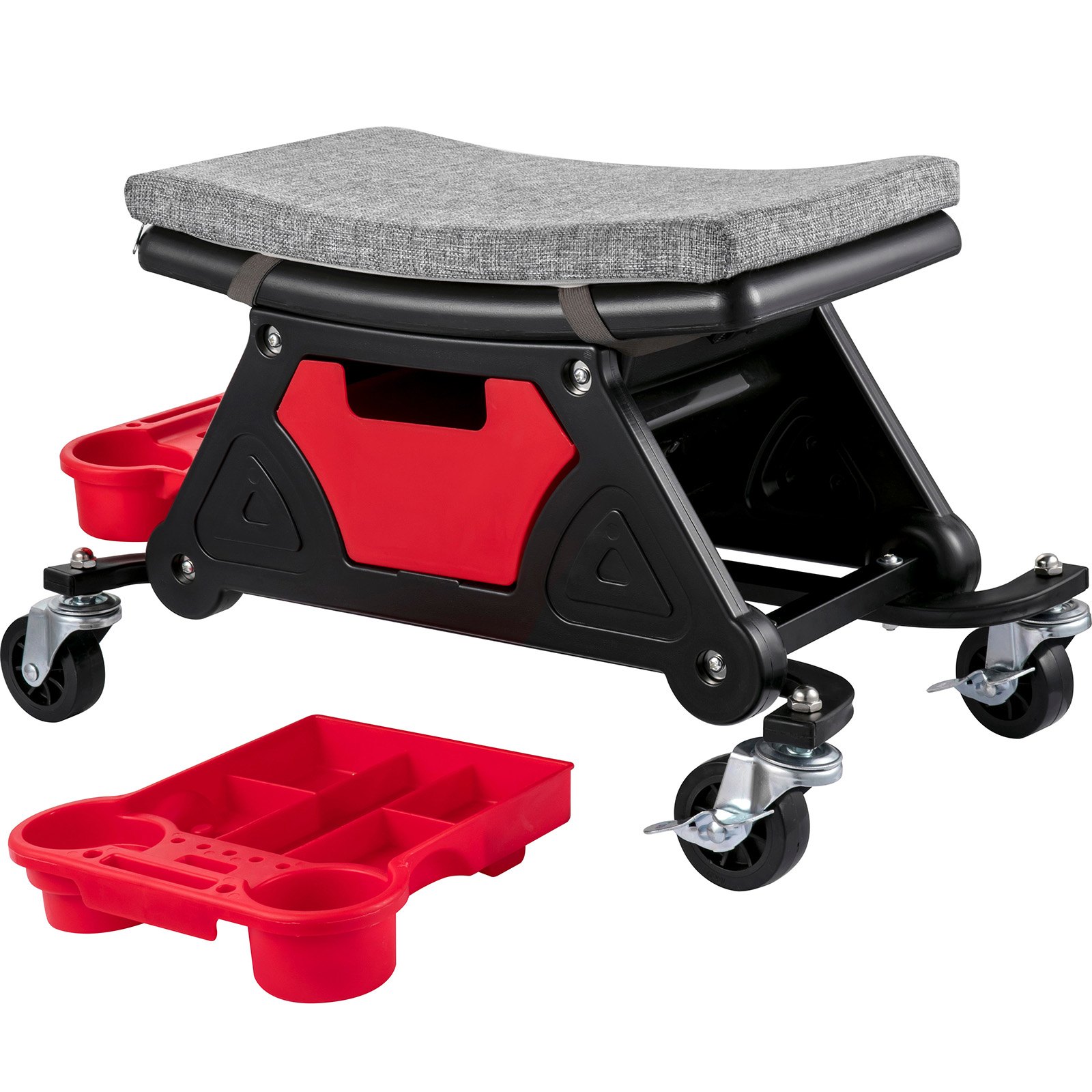 VEVOR Mechanic Stool 300 LBS Capacity Garage Stool with Wheels, Heavy ...