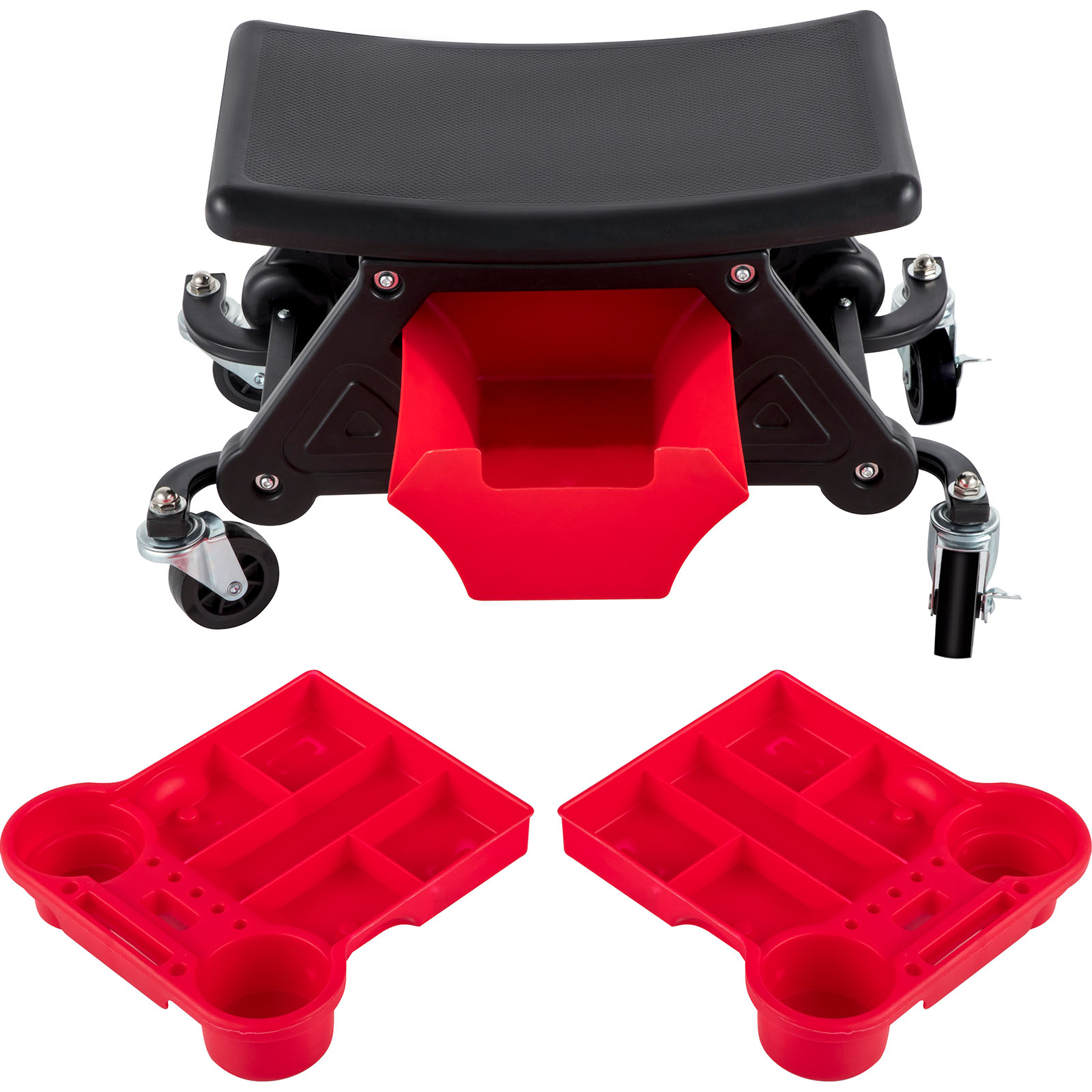 VEVOR Mechanic Stool 300 LBS Capacity Garage Stool with Wheels, Heavy ...