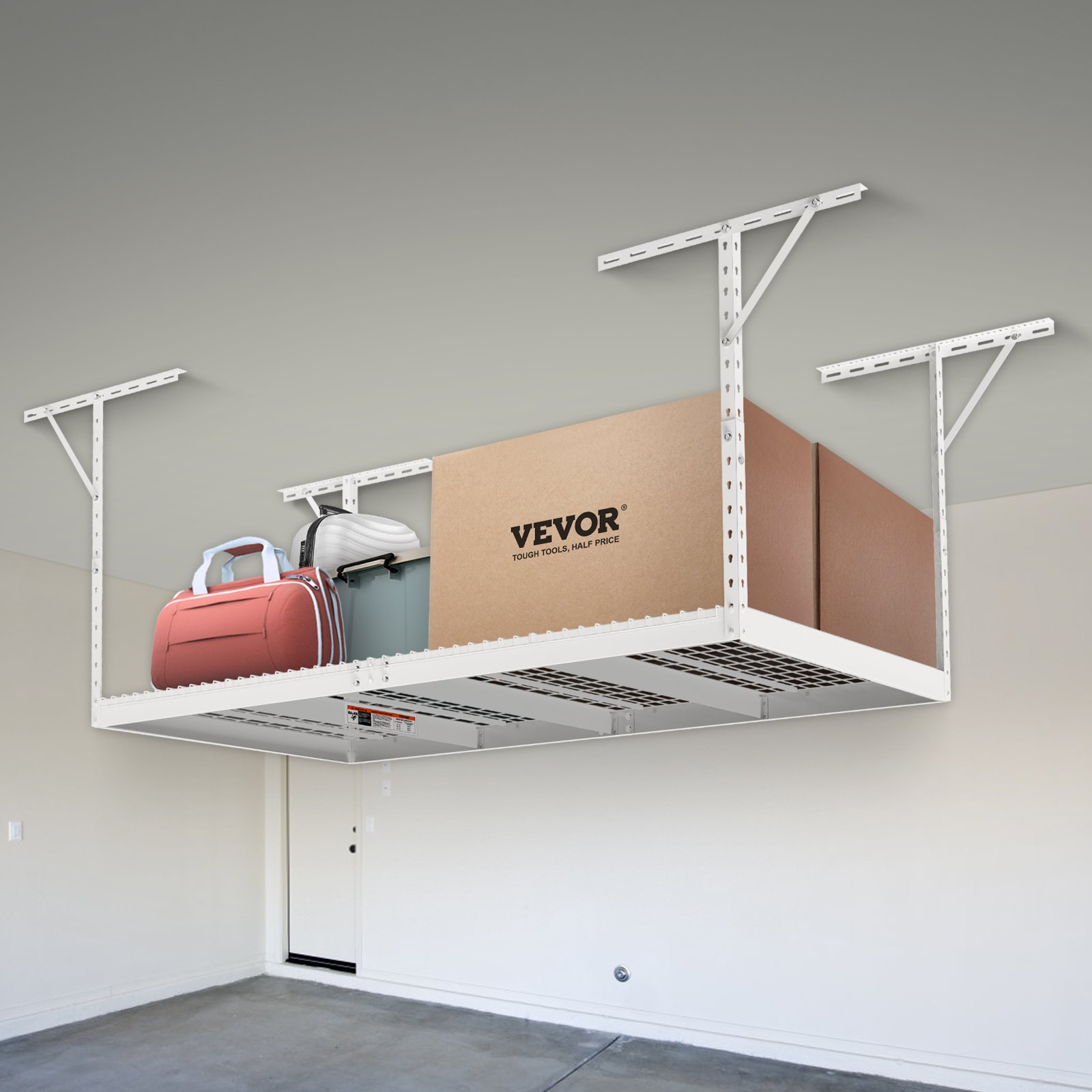 VEVOR Overhead Adjustable Garage Storage Rack 48x96in Ceiling Rack ...