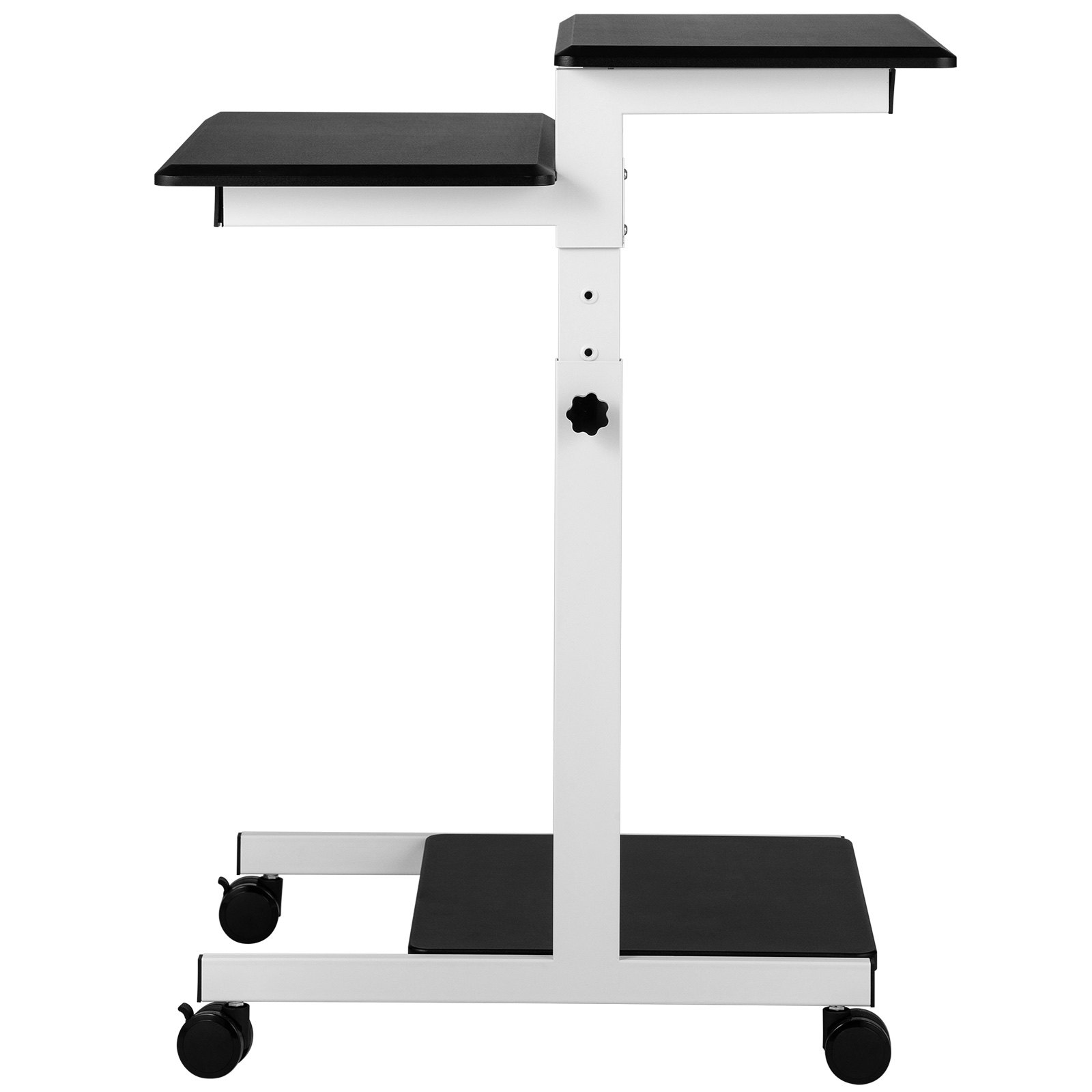 VEVOR Mobile Standing Desk, Rolling Laptop Desk w/ Three Shelves, 34 ...