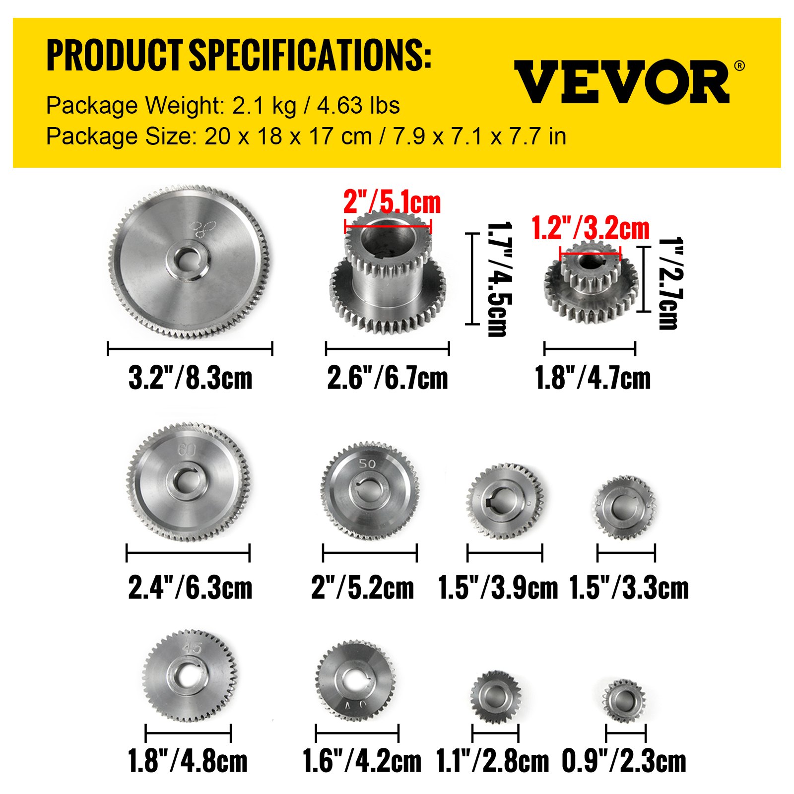 VEVOR 17pcs/Set CJ0618 Lathe Mini Lathe Gears Metal Cutting Machine ...