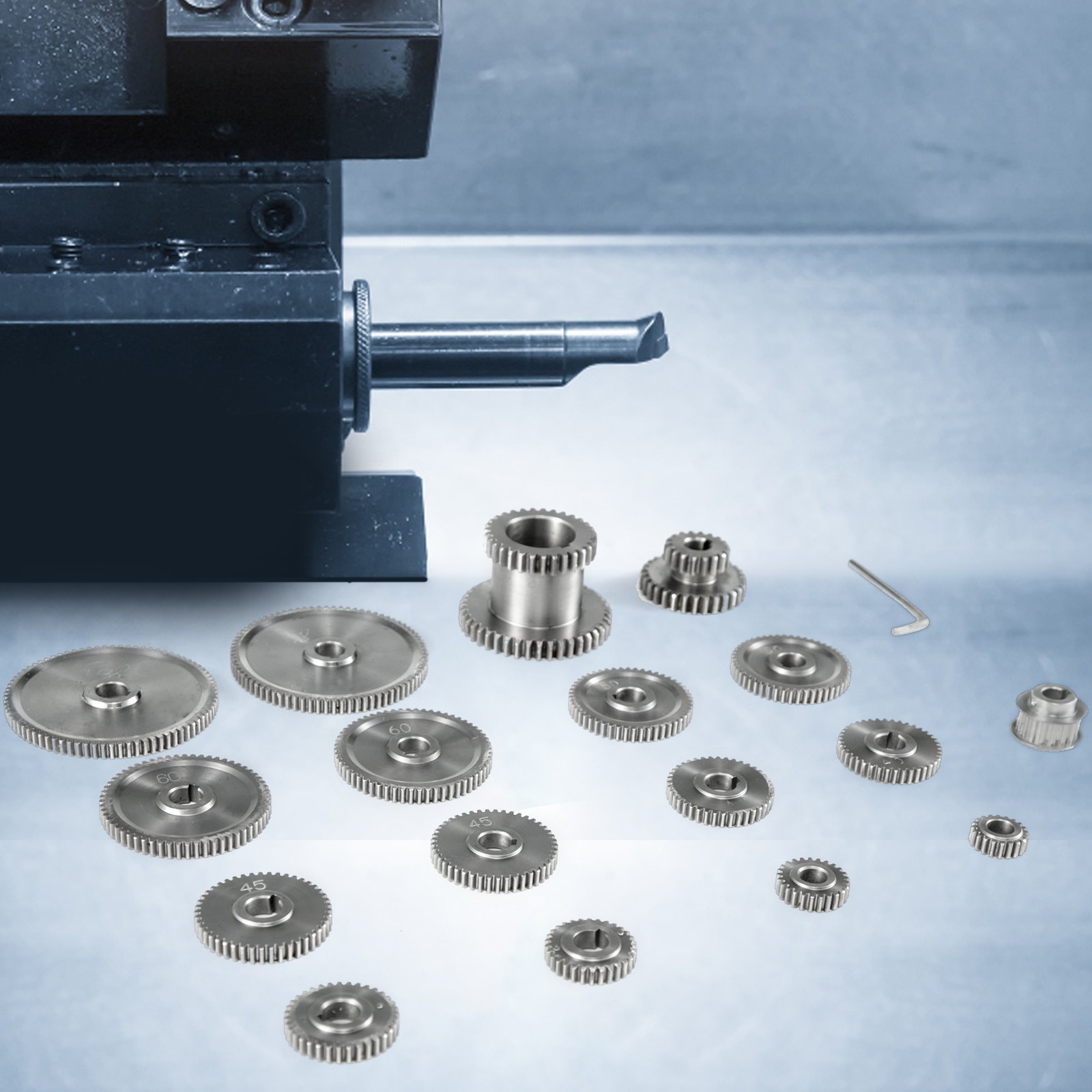 VEVOR 17pcs/Set CJ0618 Lathe Mini Lathe Gears Metal Cutting Machine ...