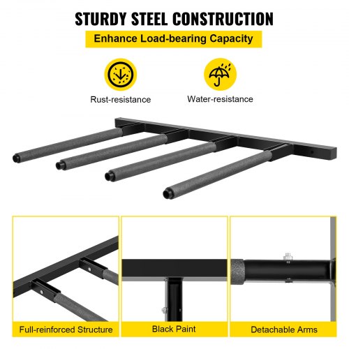 VEVOR Vertical Surfboard Rack, 4 Rods Paddle Board Storage Rack, 31 ...