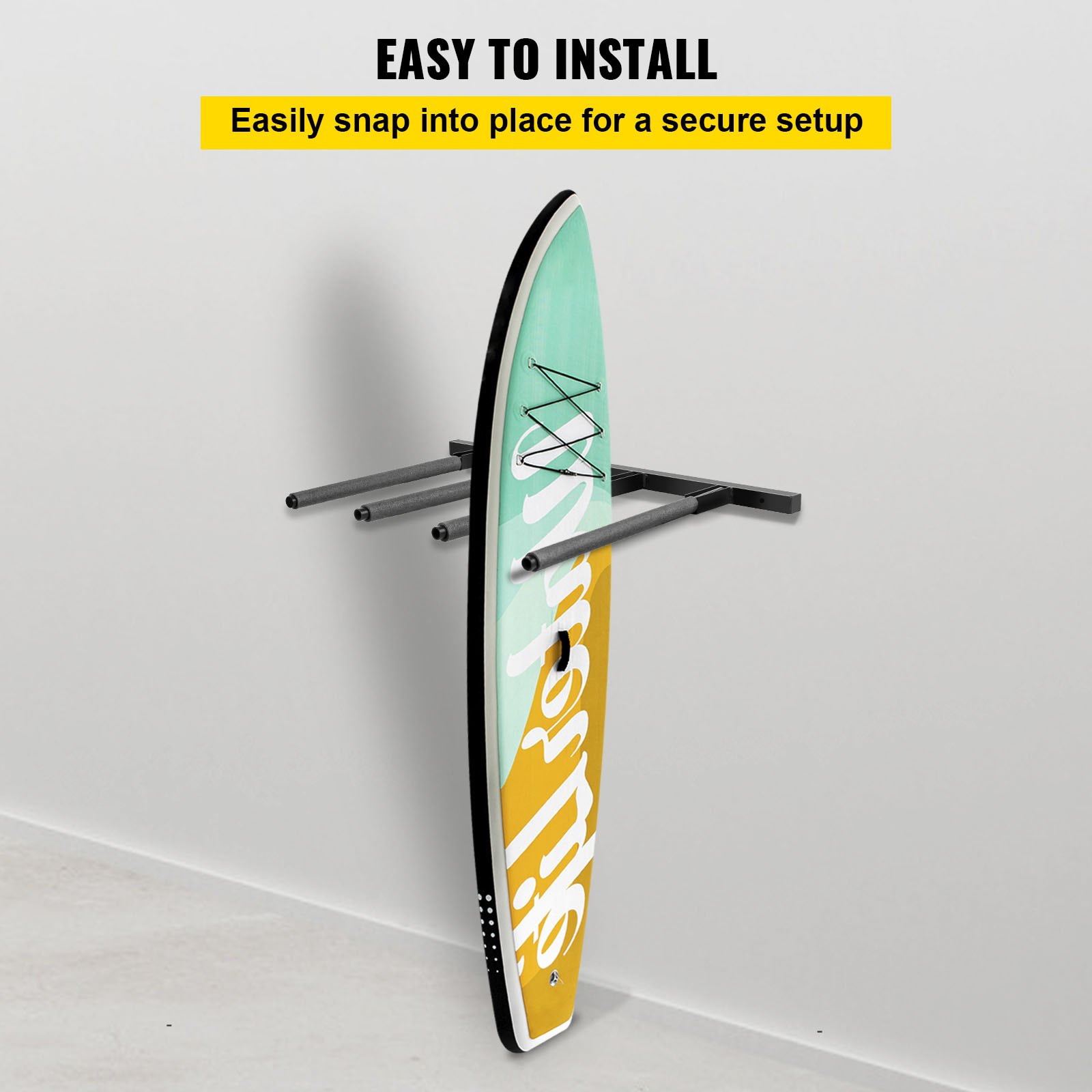 VEVOR Vertical Surfboard Rack, 4 Rods Paddle Board Storage Rack, 31 ...