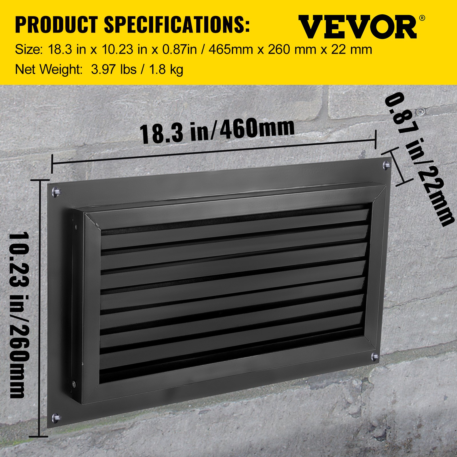 Vevor Crawl Space Flood Vent Foundation Flood Vent 8"height X 16"width ...