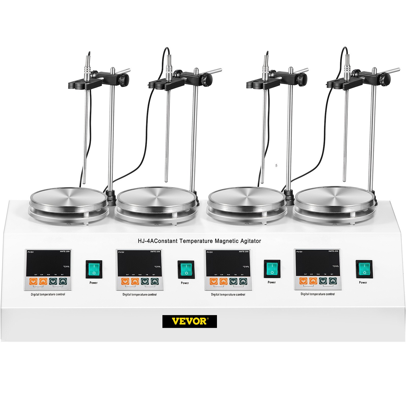 4 Units Heads Digital Thermostatic Magnetic Stirrer Hot Plate Mixer W ...