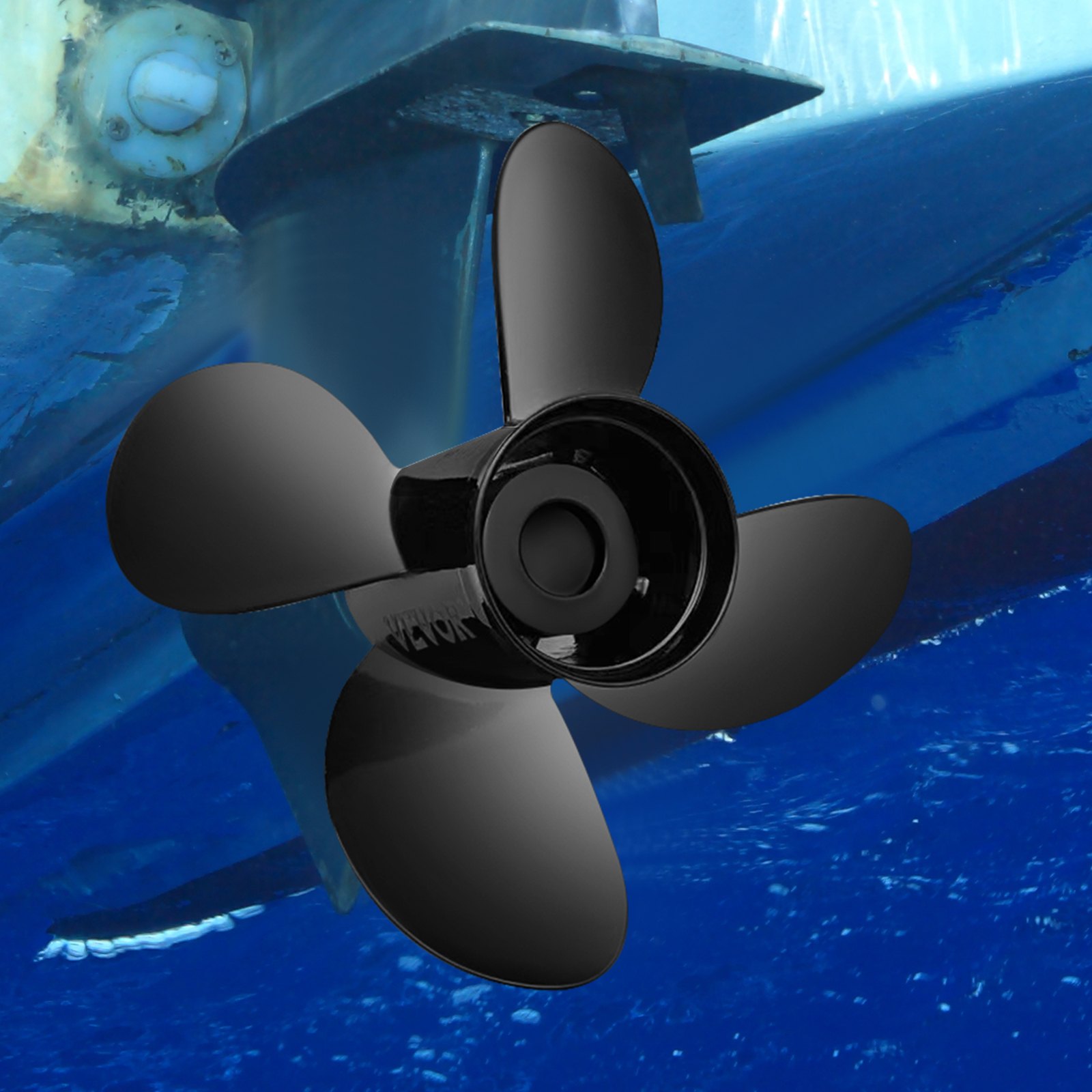 VEVOR Outboard Propeller, Replace for OEM 48-8M0084494, 4-Blade 14 1/2 ...