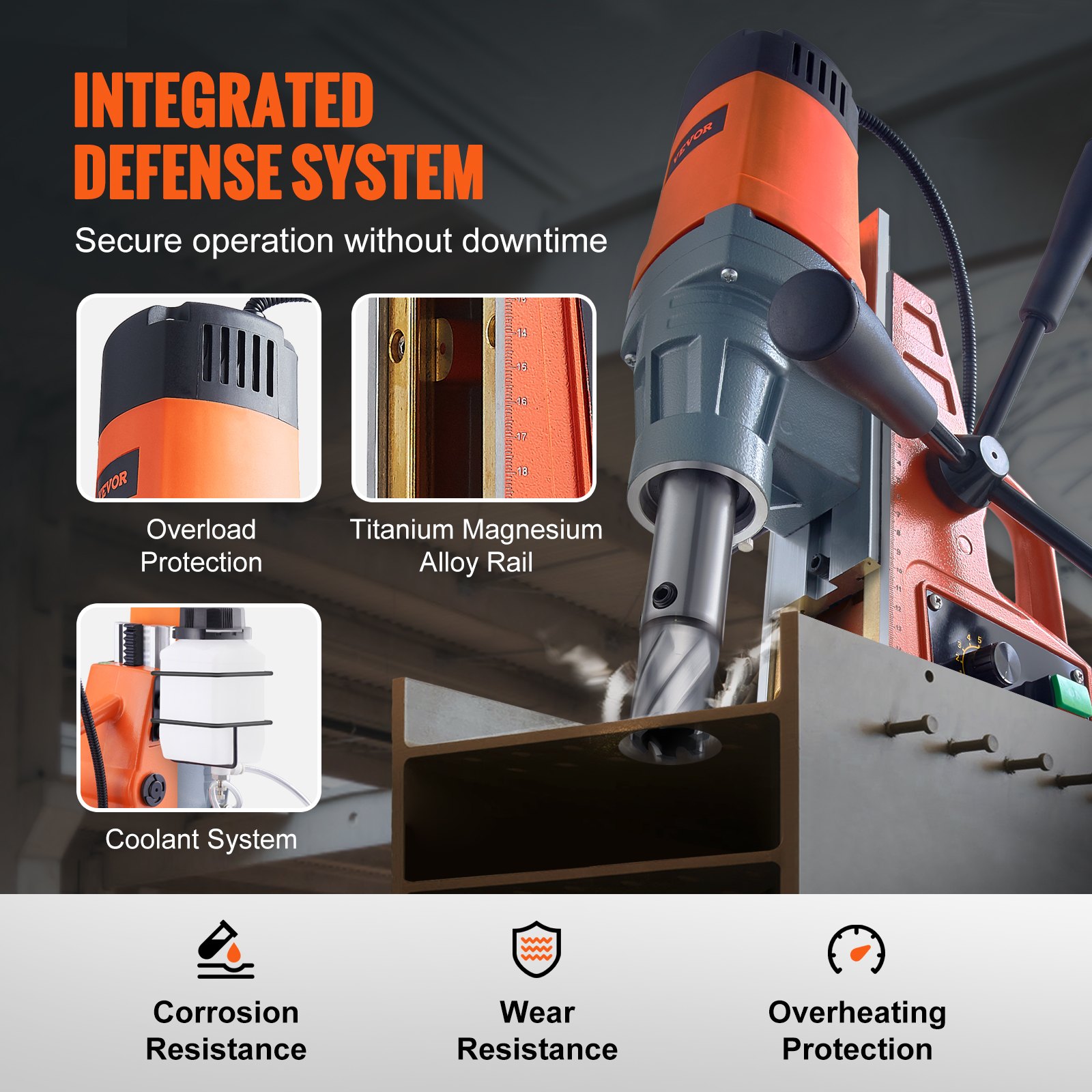 VEVOR VEVOR Magnetic Drill 1550W 2922lbf/13000N Portable Mag Drill ...