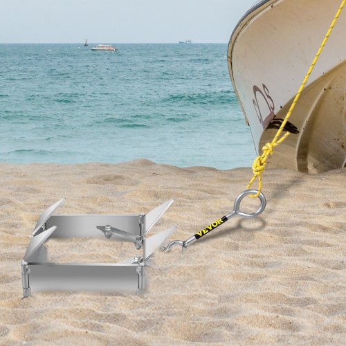 VEVOR Box Anchor for Boats, 19 lb Fold and Hold Anchor, Galvanized ...