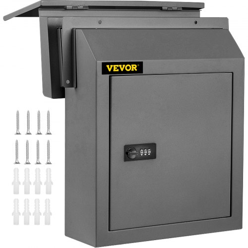 VEVOR Through-The-Door Locking Drop Box Coated Steel Mailbox Deposit ...