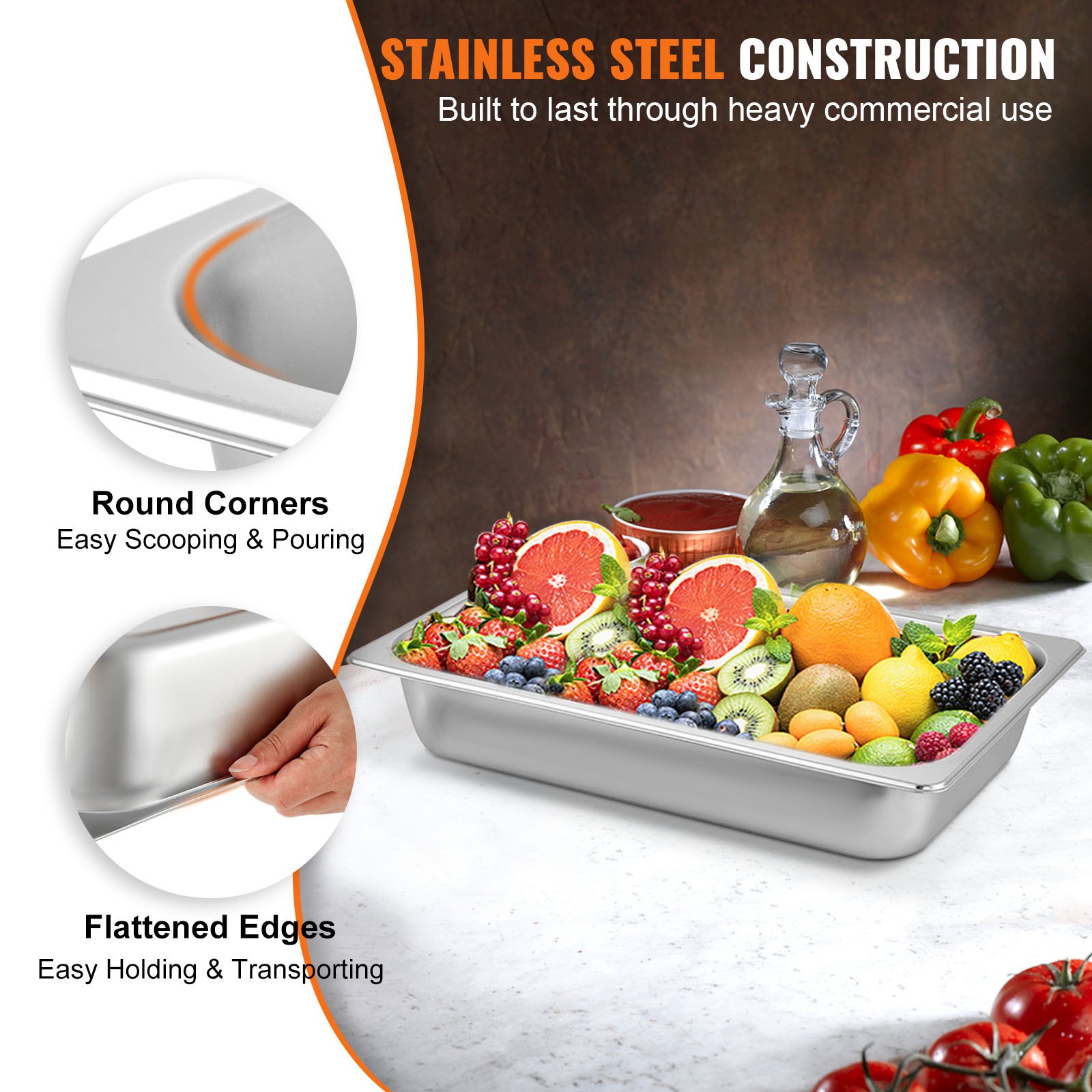 Steam Table Pans Bain-marie 6 Pack Catering Hotel Buffet Pans Buffet ...