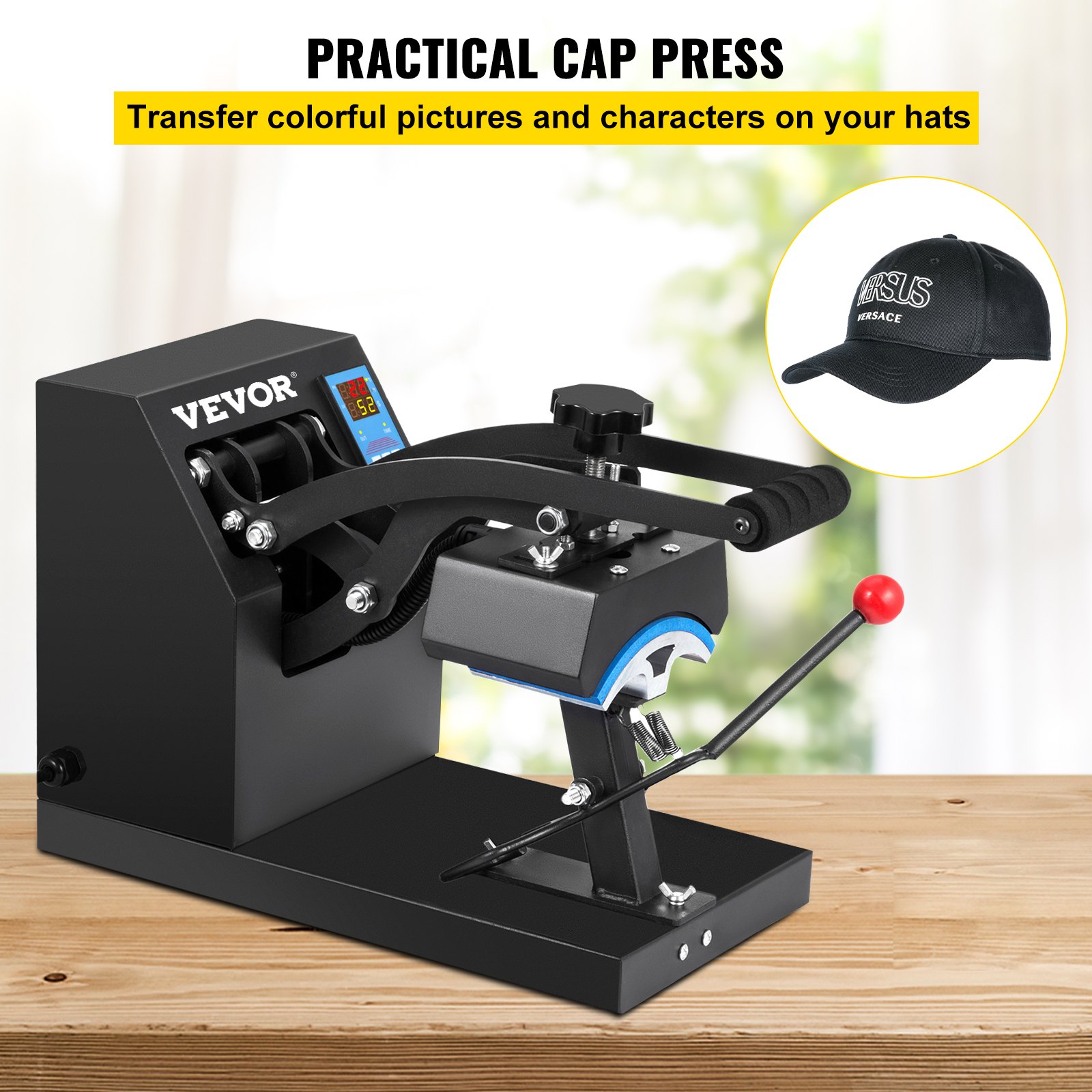 VEVOR Hat Press 3.5 x 5.5 in Cap Heat Press Machine Transfer ...