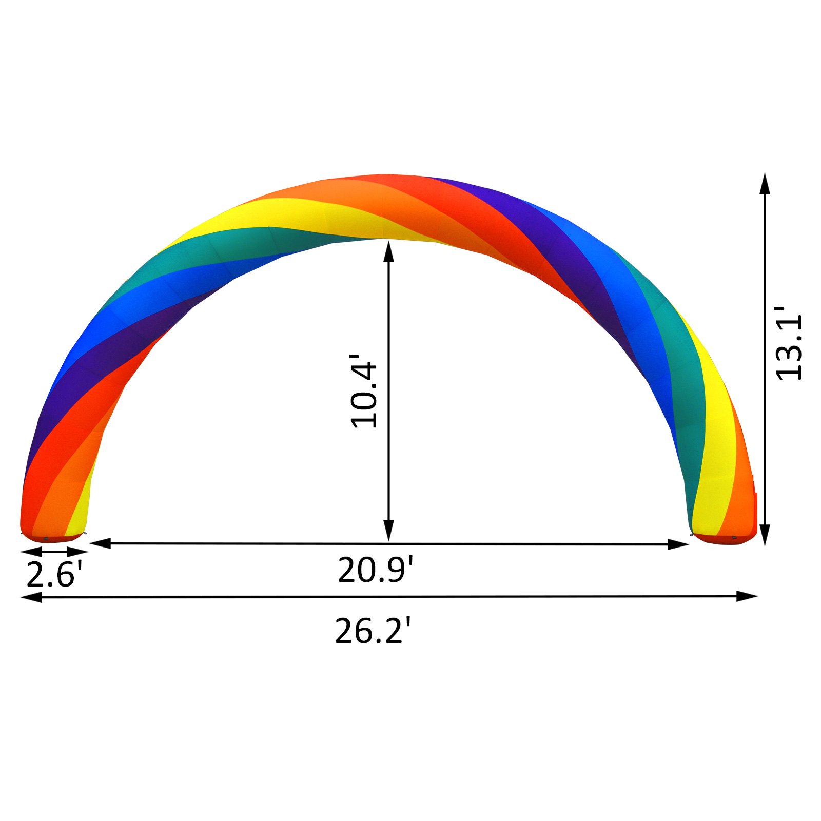 Inflatable Rainbow Arch 26ftx10ft (8x4m) w/ 350W Motor Advertising ...
