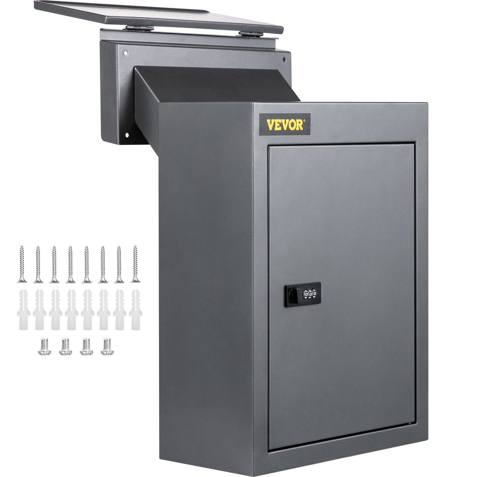 VEVOR Through The Wall Drop Box, 12.5''x6.3''x16.9'' Mail Drop Box w ...