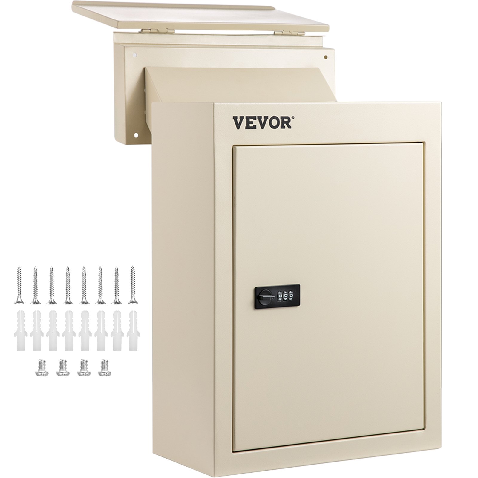 VEVOR Through The Wall Drop Box, 12.5''x6.3''x16.9'' Mail Drop Box w ...