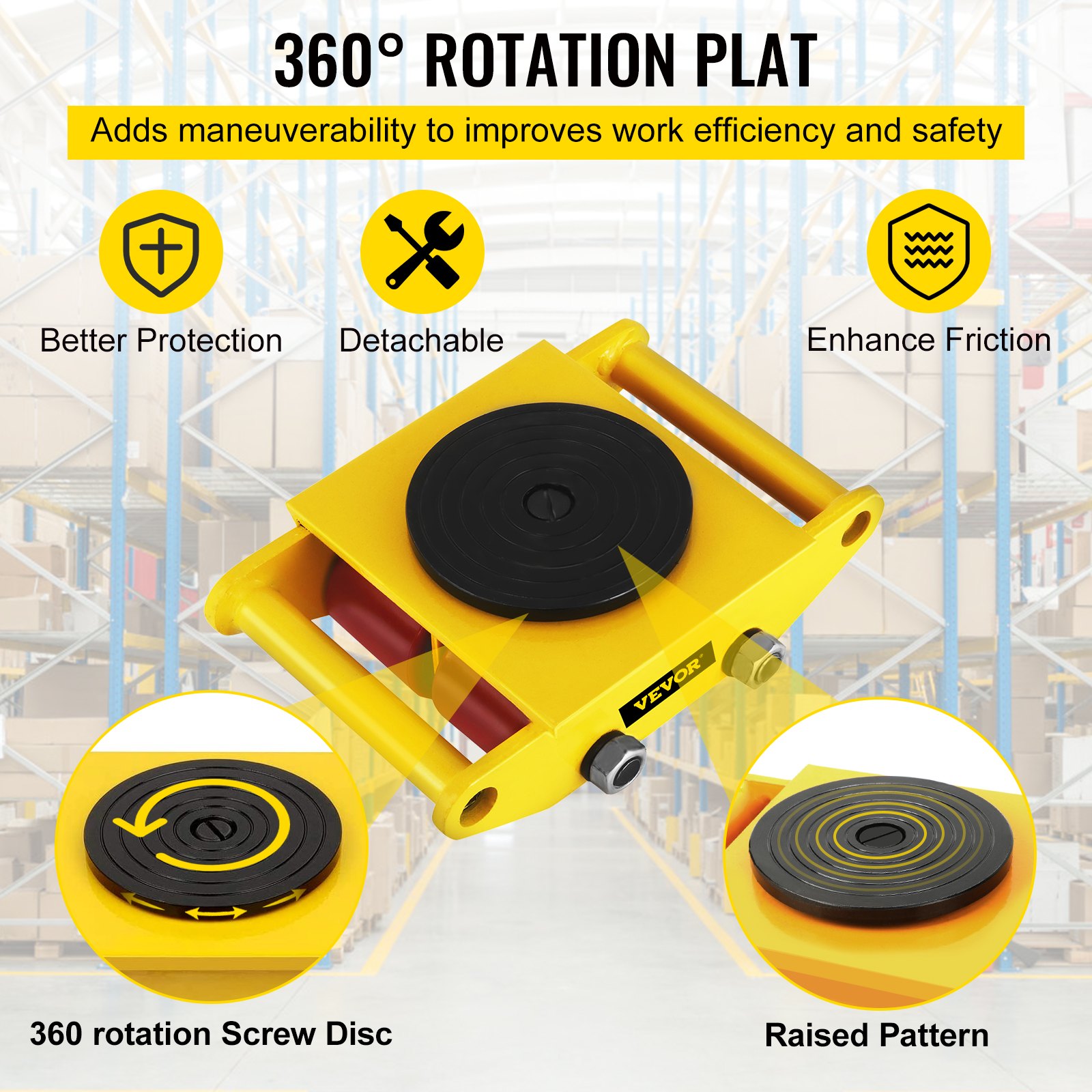 VEVOR Industrial Machinery Mover, 6T/13200lbs Machinery Moving Skate ...