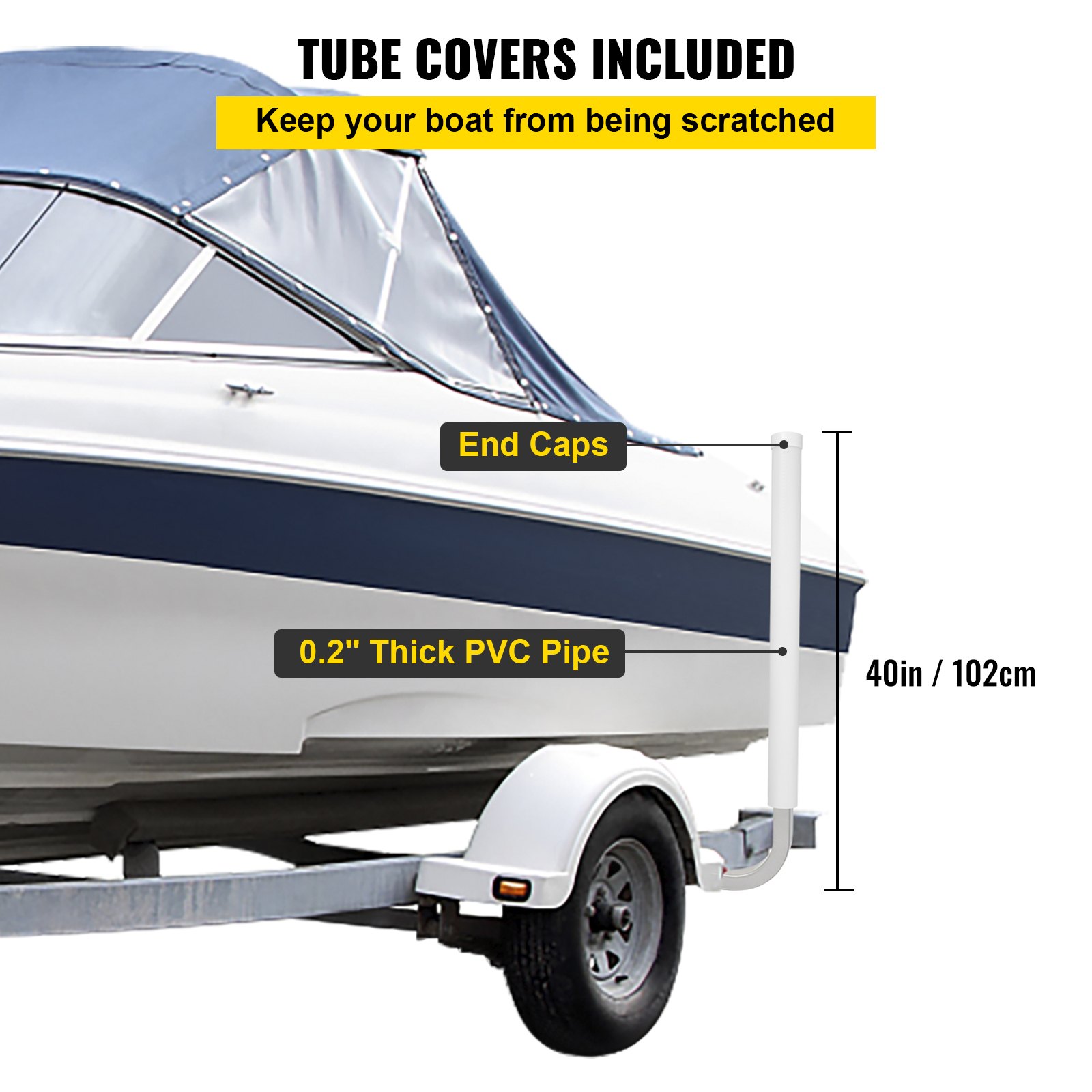 VEVOR Boat Trailer Guide-on 40" Trailer Post Guide on with PVC Tube ...