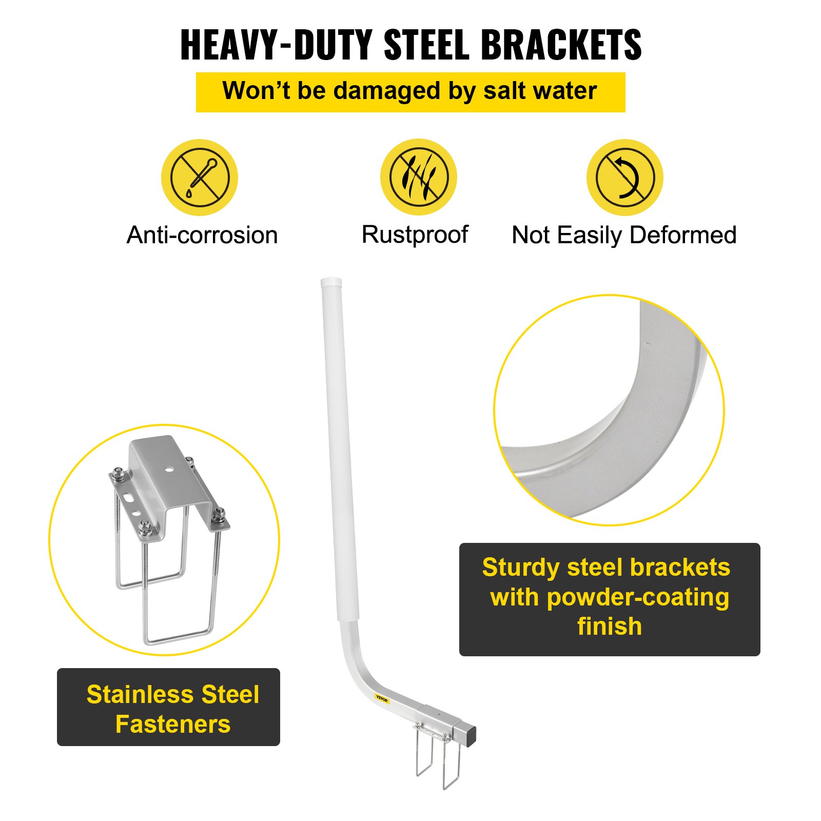 VEVOR Boat Trailer Guide-on, 60", One Pair Steel Trailer Post Guide ons ...