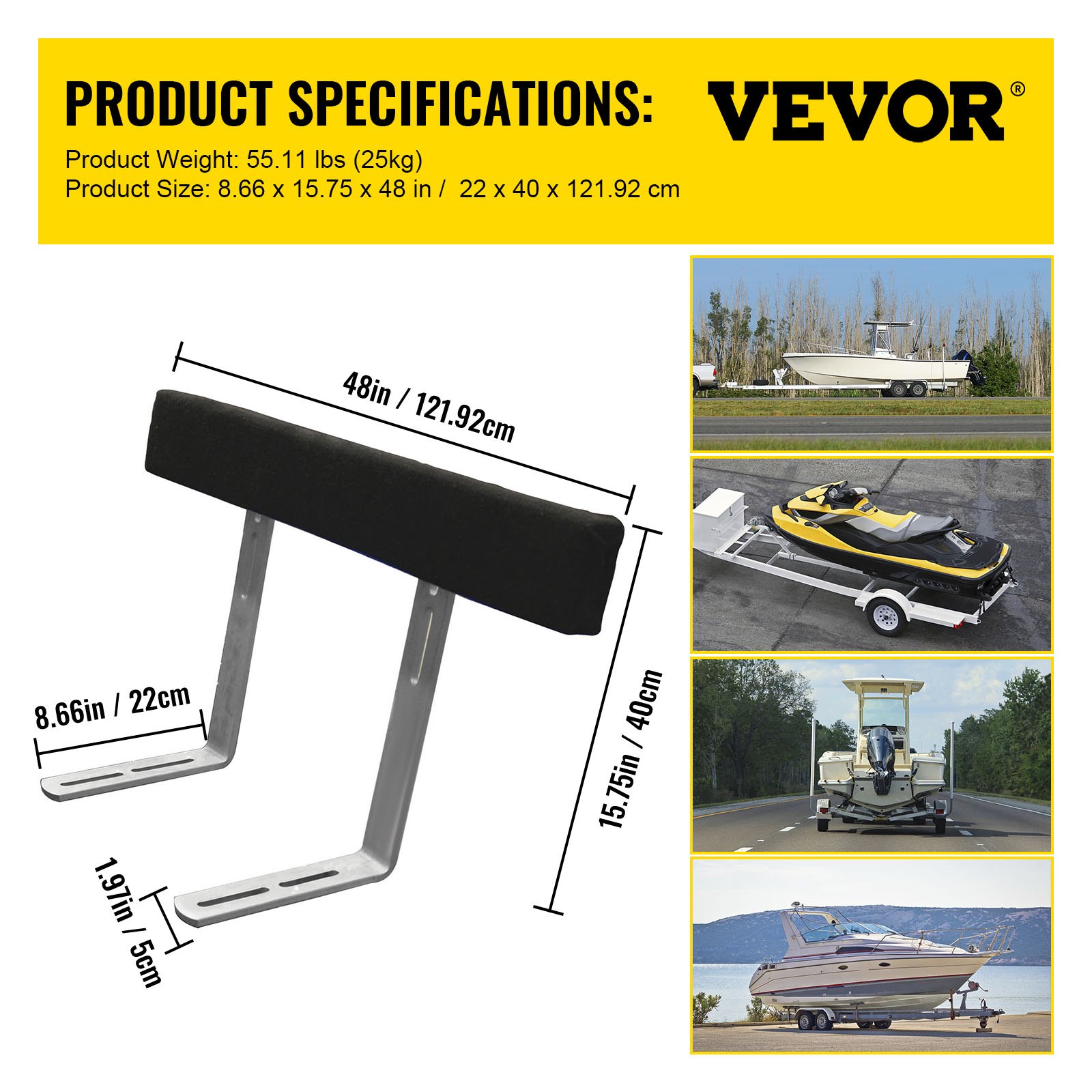 VEVOR Boat Trailer Guide-ons, 48 VEVOR Boat Trailer Guide-ons, 48
