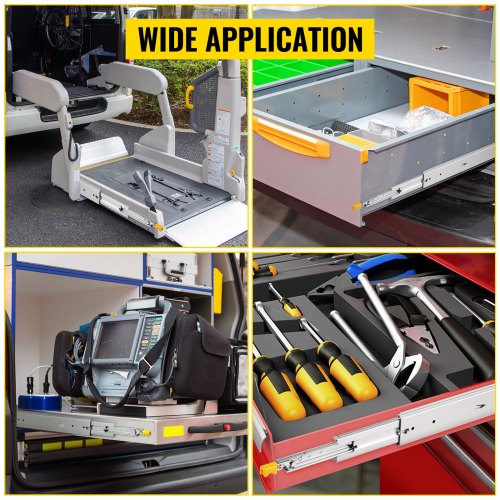 VEVOR Heavy Duty Drawer Slides 18" Length, Locking Drawer Slides 500lbs ...