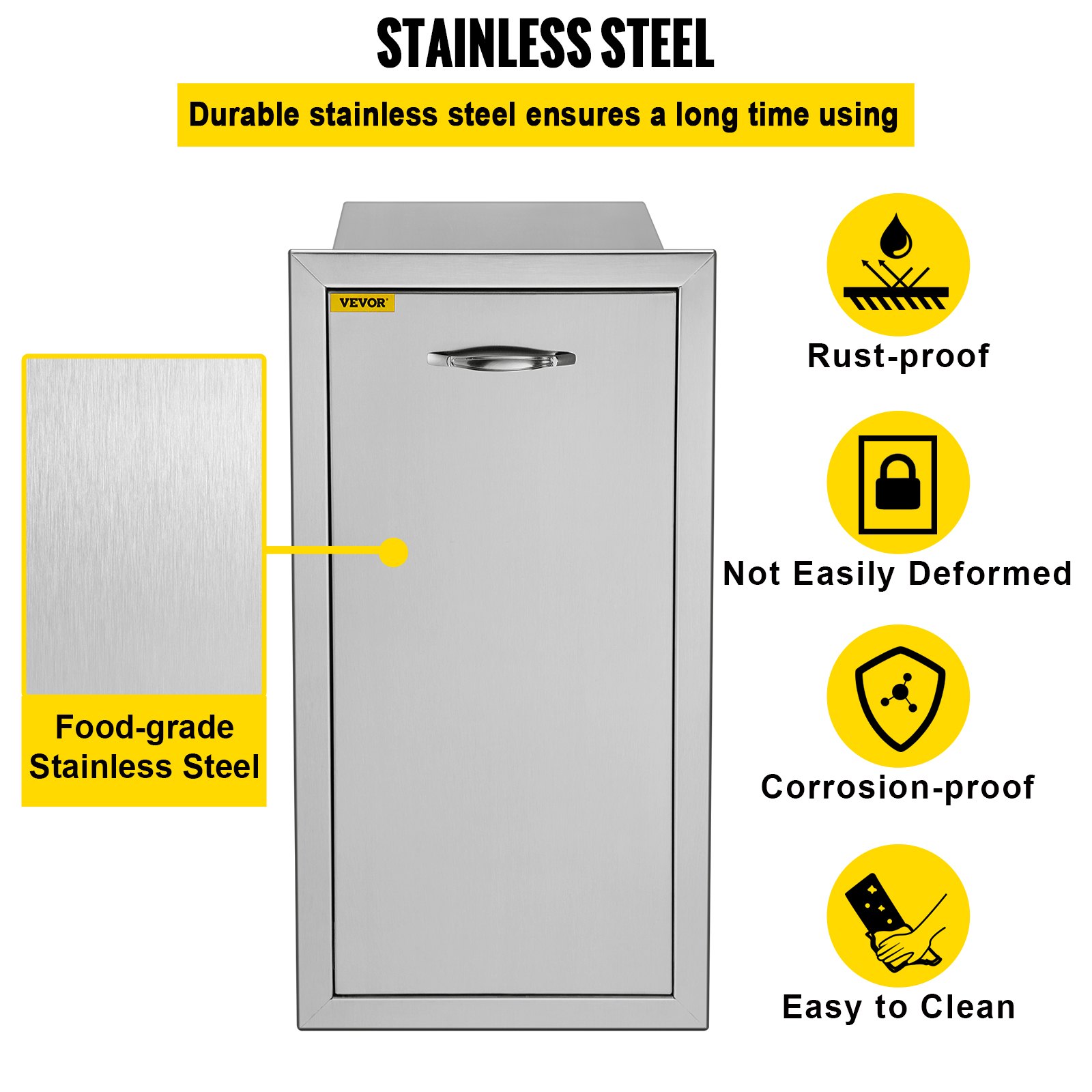 Stainless Steel Trash Drawer Lower Sliding Rails Built-In Trash Drawer ...