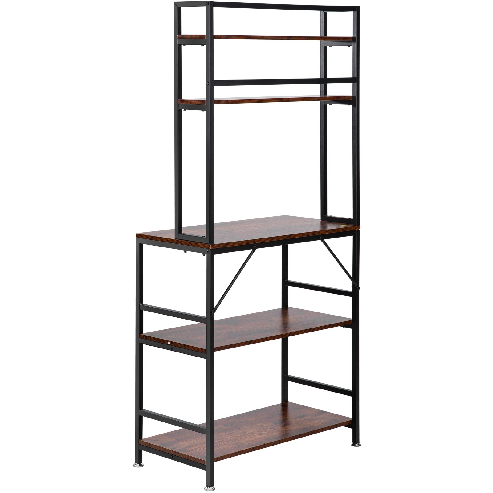 VEVOR Kitchen Baker's Rack, 5-Tier Microwave Stand with 6 Hooks Utility ...