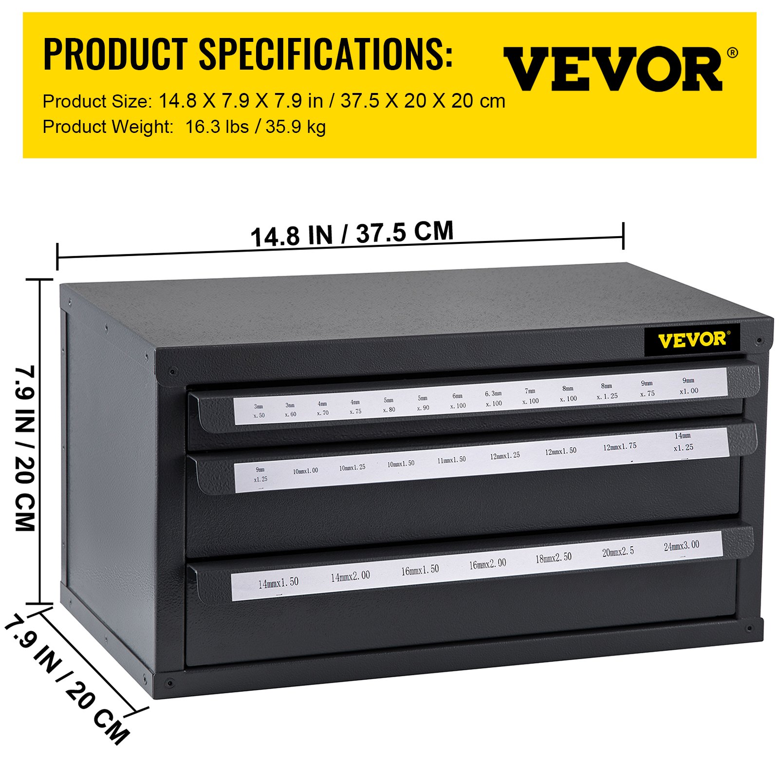 VEVOR Tap Dispenser Cabinet, Three-Drawer Tap Dispenser, Tap Organizer ...