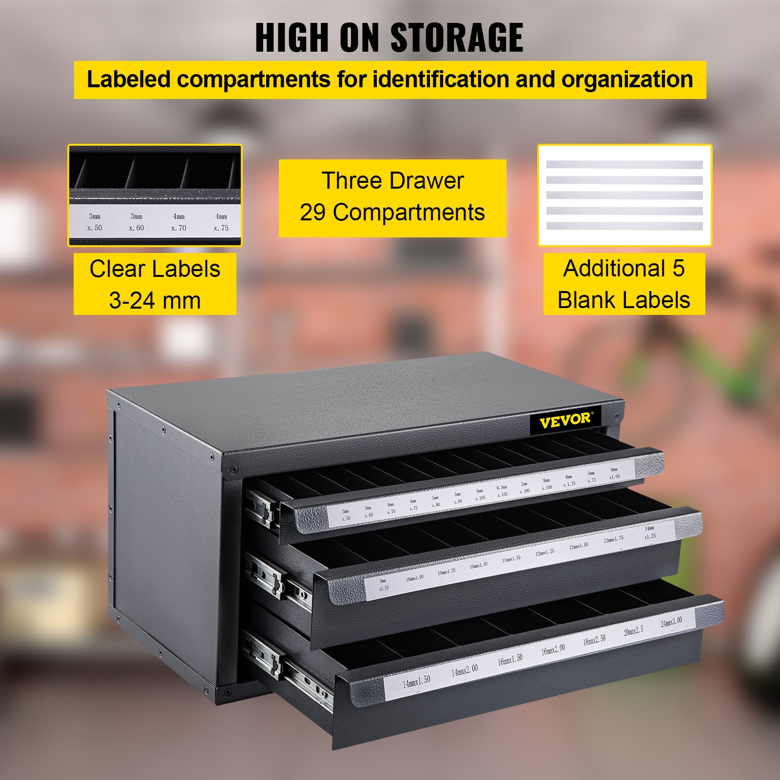VEVOR Tap Dispenser Cabinet, Three-Drawer Tap Dispenser, Tap Organizer ...
