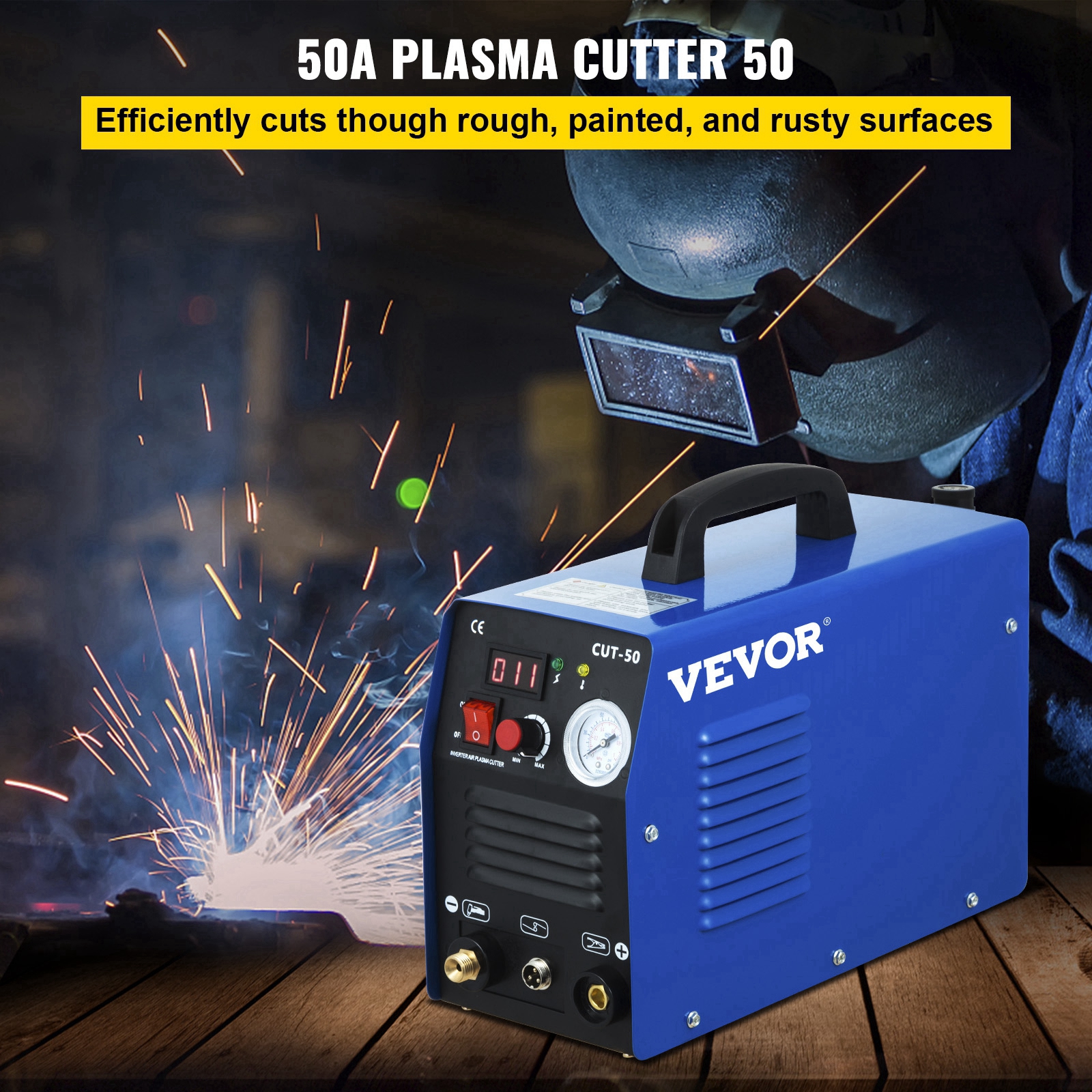 VEVOR Plasma Cutter, CUT-50 Air Inverter Plasma Cutter, 50A Plasma ...