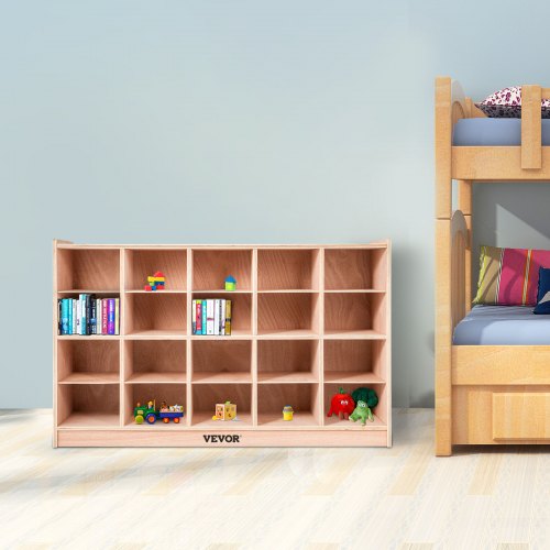 VEVOR Cubby Wooden Storage Unit 20 Cubby Storage Unit Classroom 30 Inch ...
