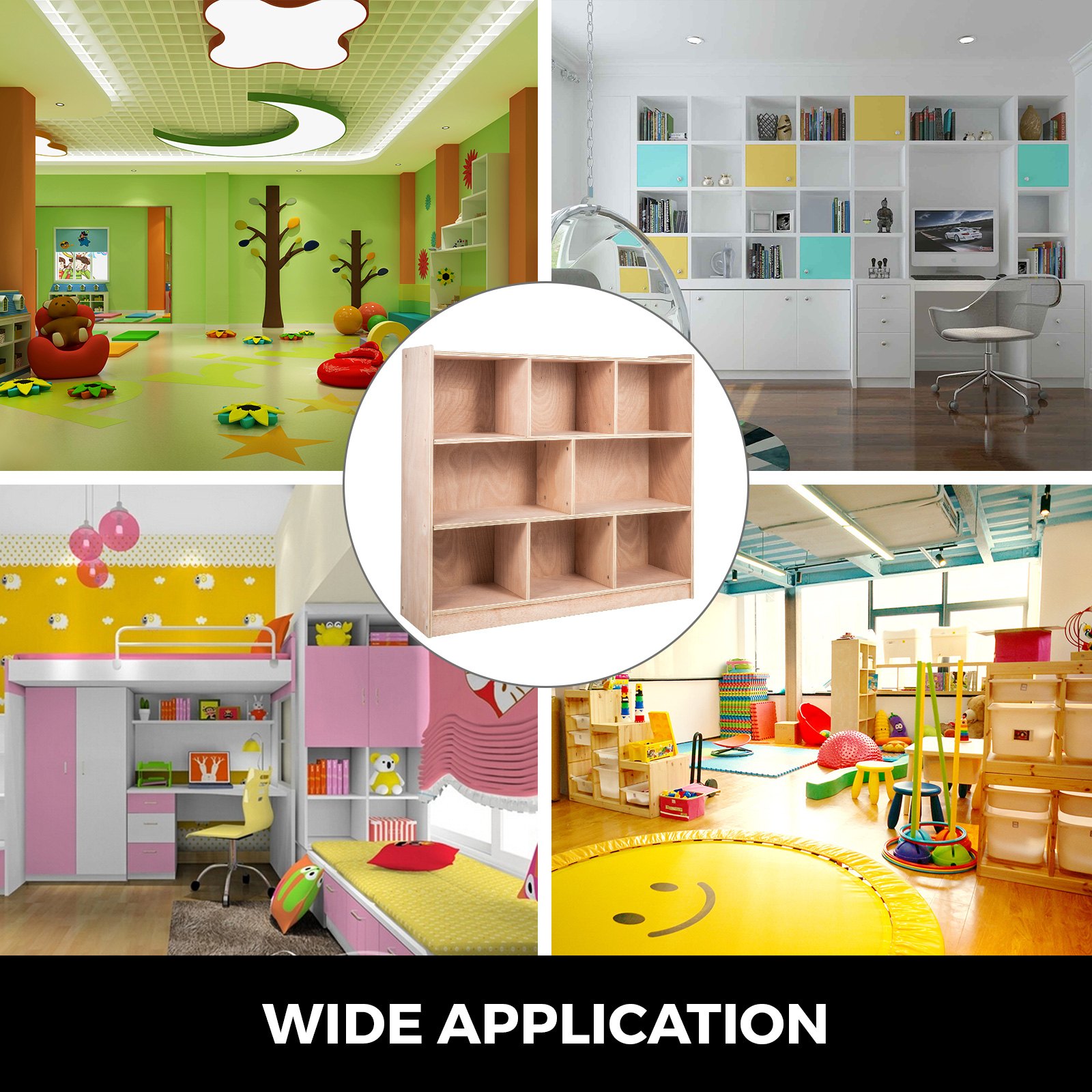 Classroom Storage Cabinet Preschool Storage Shelves Wooden 8 Grids Toys ...
