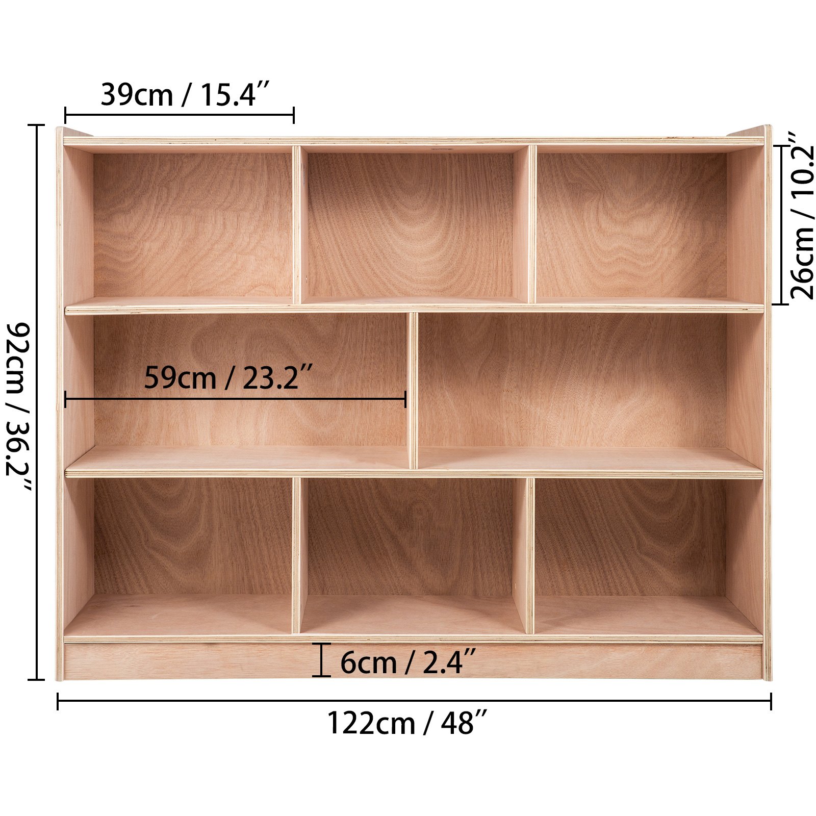 Classroom Storage Cabinet Preschool Storage Shelves Wooden 8 Grids Toys ...