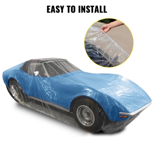 LOT 10pcs Clear Plastic Temporary Universal Disposable Car Cover 22' x ...