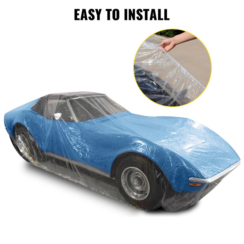 LOT 10pcs Clear Plastic Temporary Universal Disposable Car Cover 22' x ...