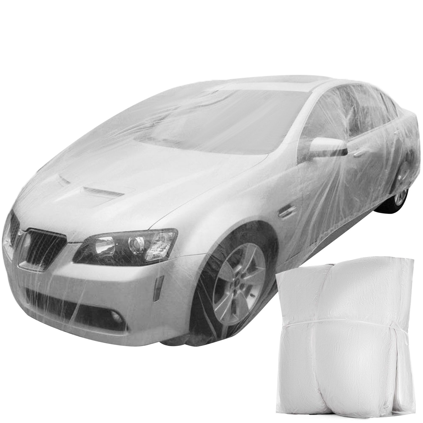 LOT 10pcs Clear Plastic Temporary Universal Disposable Car Cover 22' x ...
