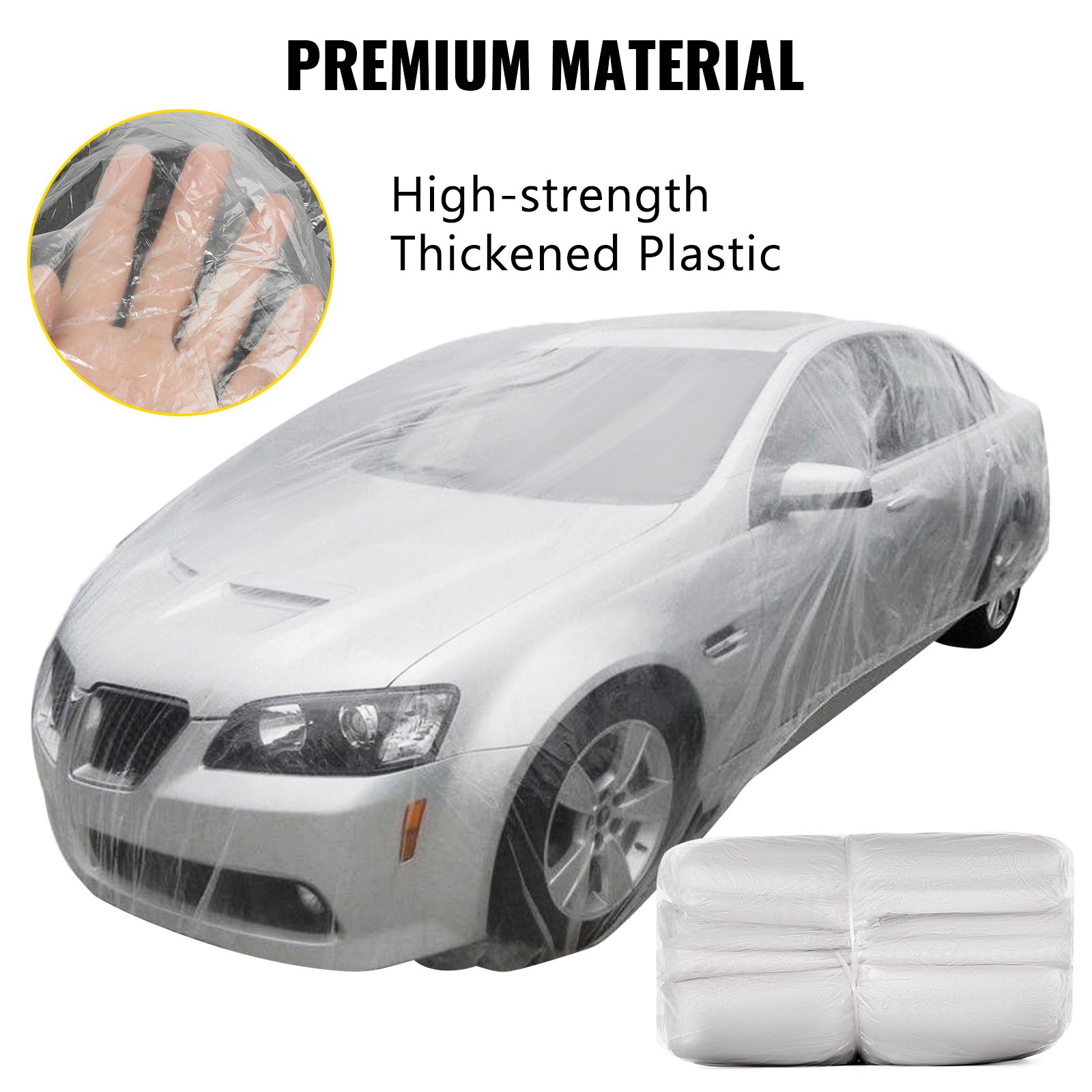 LOT 10pcs Clear Plastic Temporary Universal Disposable Car Cover 22' x ...