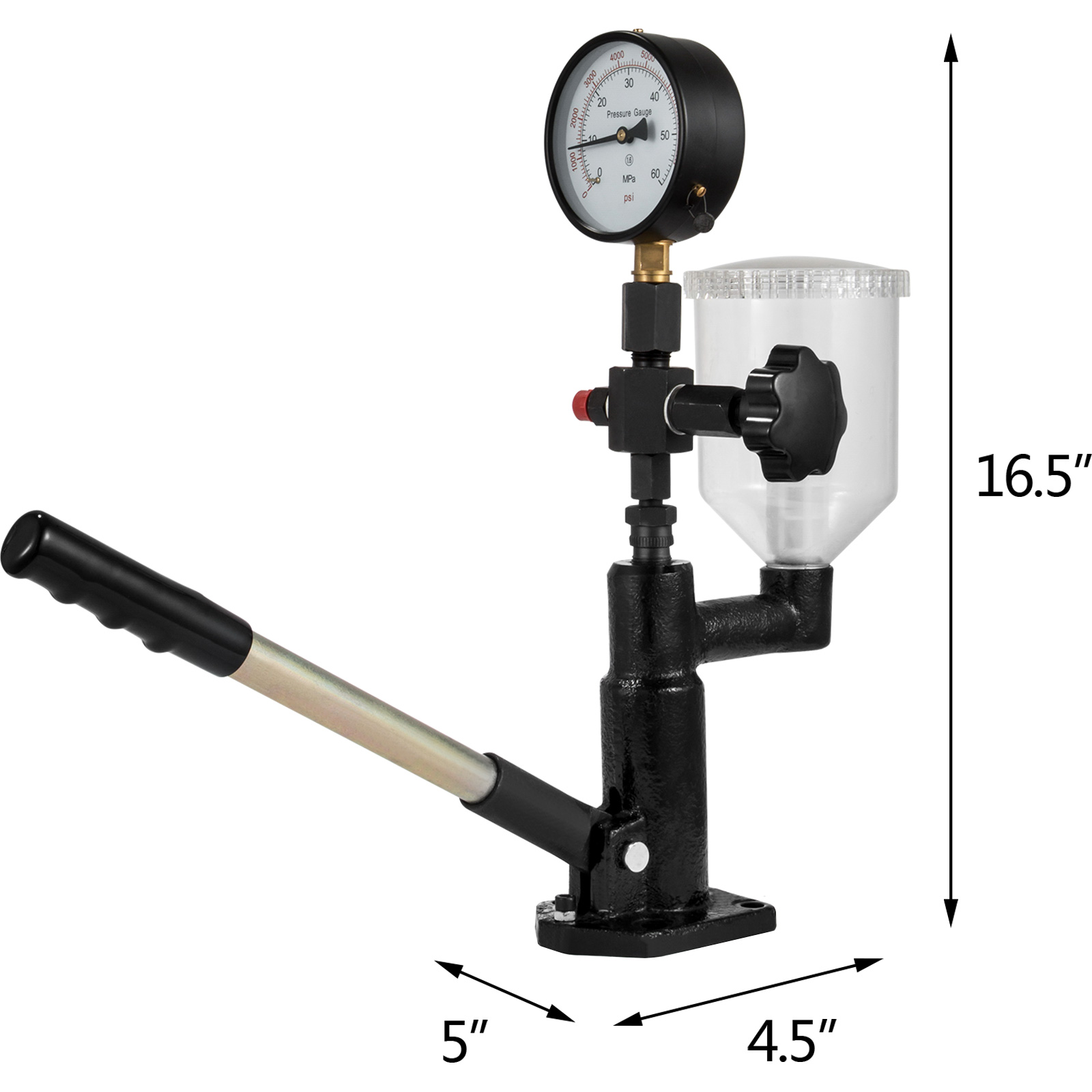 VEVOR Diesel Injector Nozzles Tester Device Test Tool Pressure Gauge ...