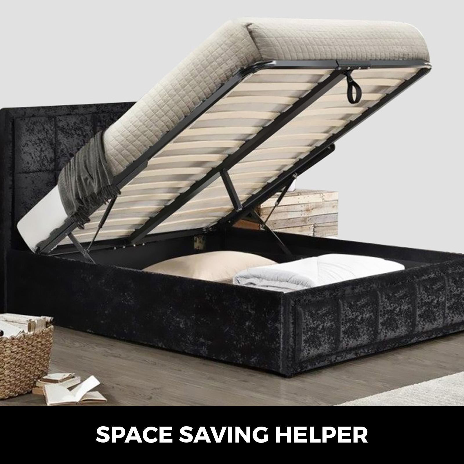 60'' Bed Lift Hydraulic Mechanisms Bed Box Storage Space Saving Project ...